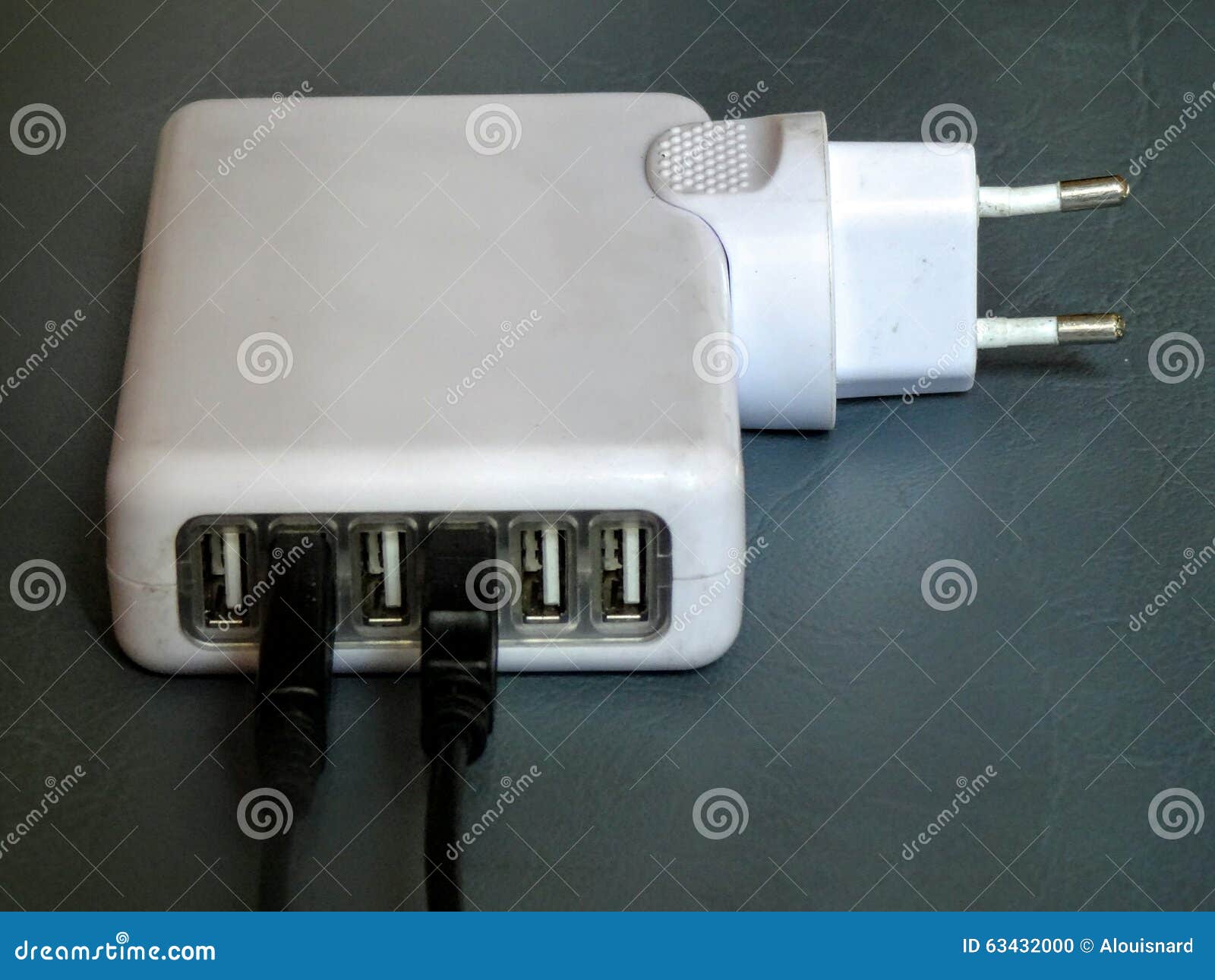 USB Charger Multiport with Two Cables Stock Photo - Image of ...