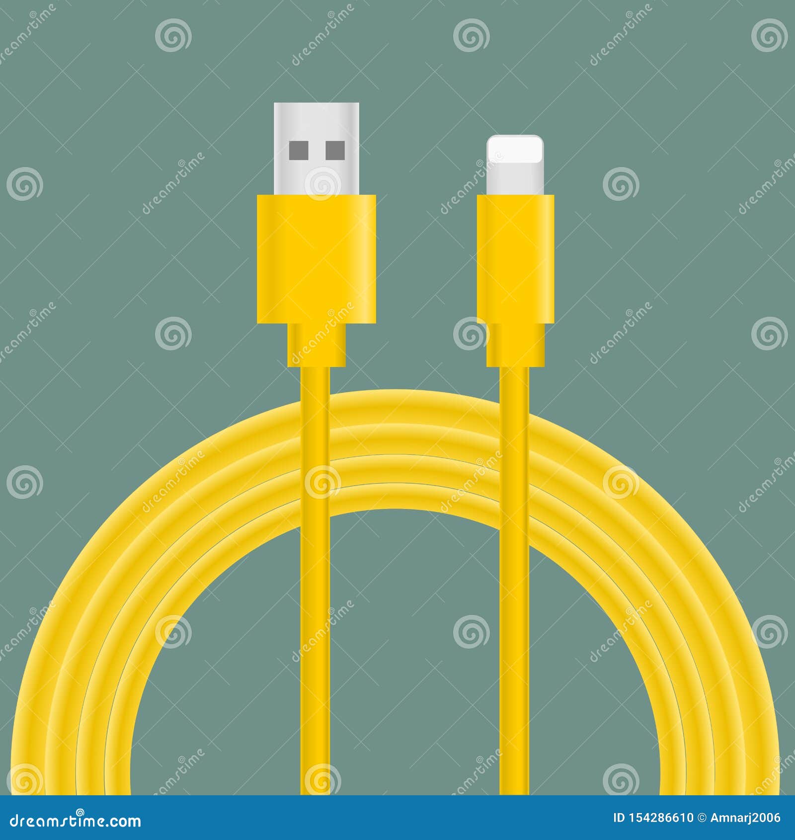 USB charging cable vector stock vector. Illustration of jack - 154286610