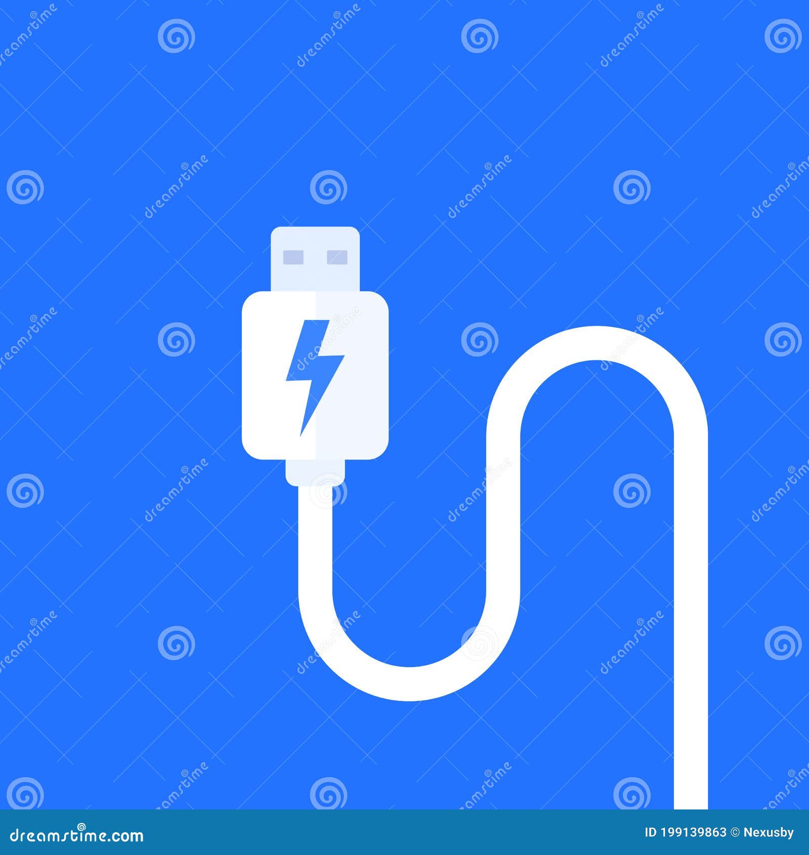 Usb Charging Cable Vector Illustration Stock Vector - Illustration of ...