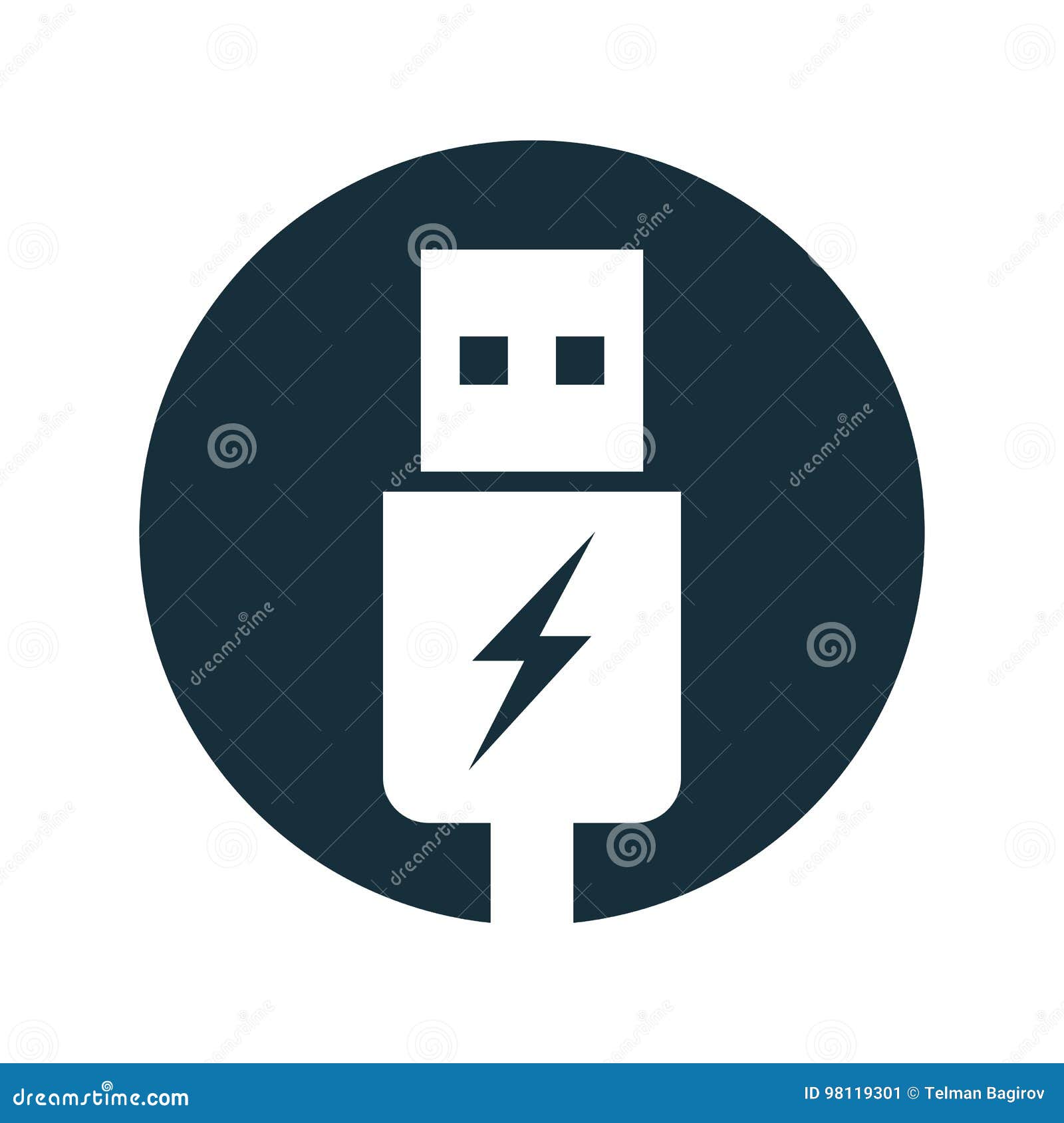 Usb charging icon black stock illustration. Illustration of generation ...