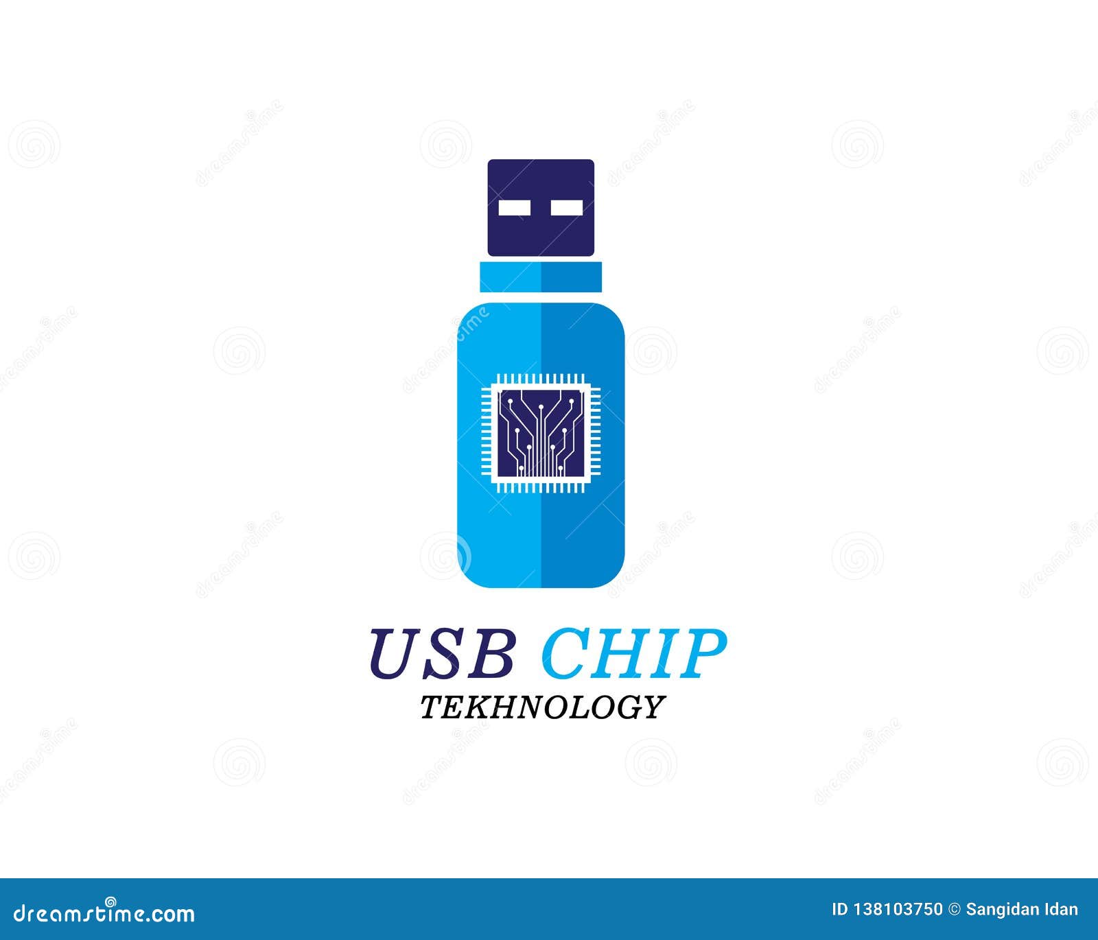 Usb Chip Concept Vector Illustration Stock Vector - Illustration of ...