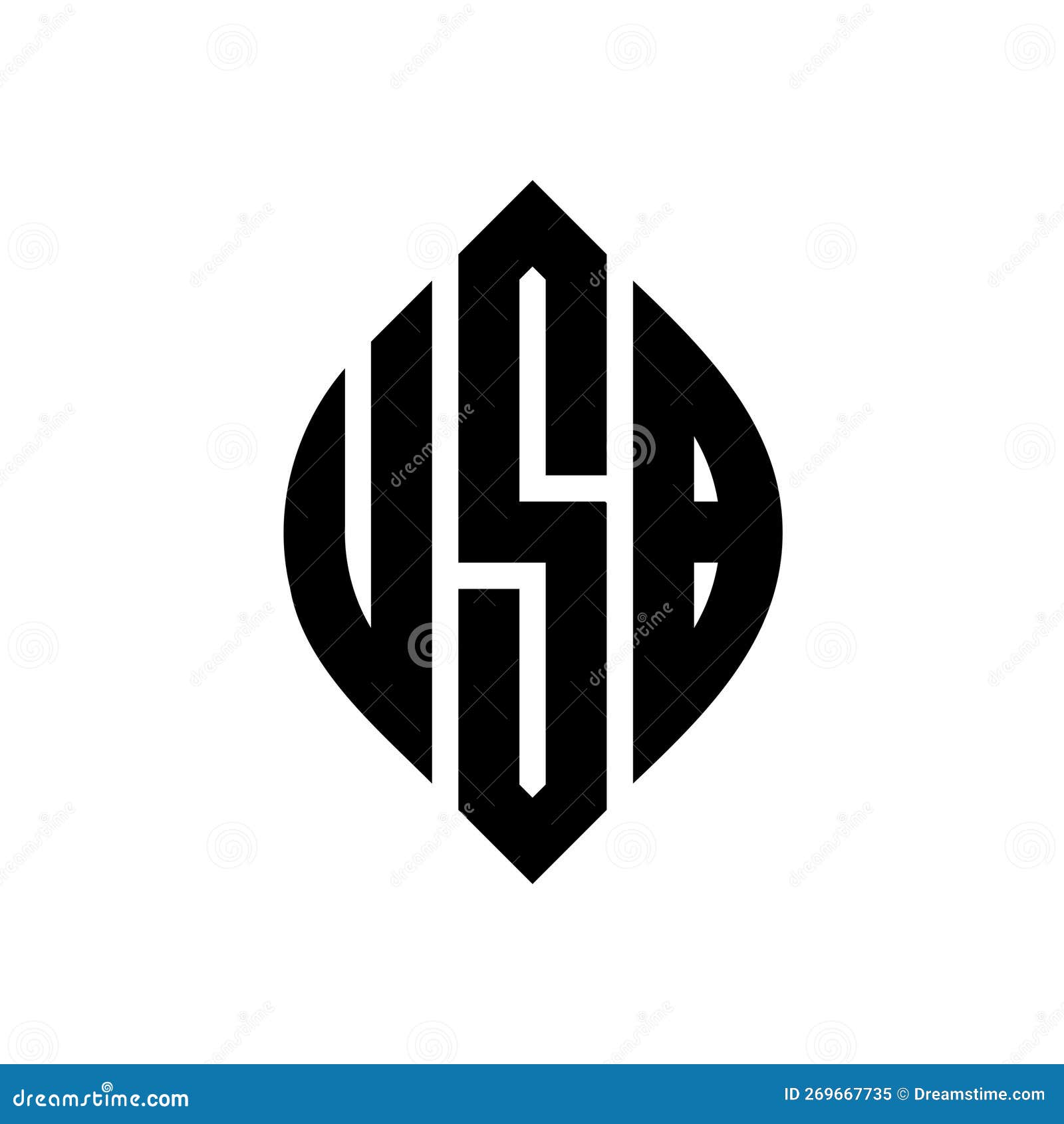 USB Circle Letter Logo Design with Circle and Ellipse Shape. USB ...