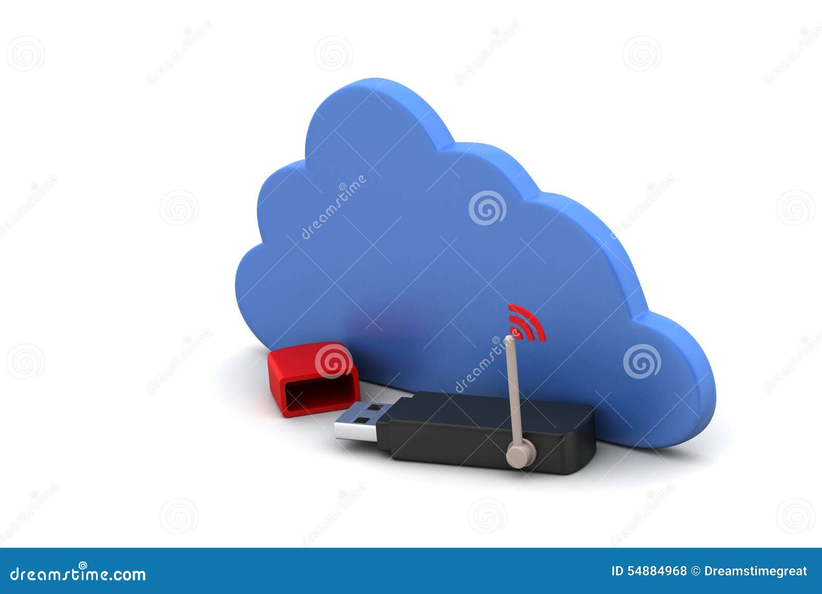Usb and Cloud with Internet Connection Stock Illustration ...