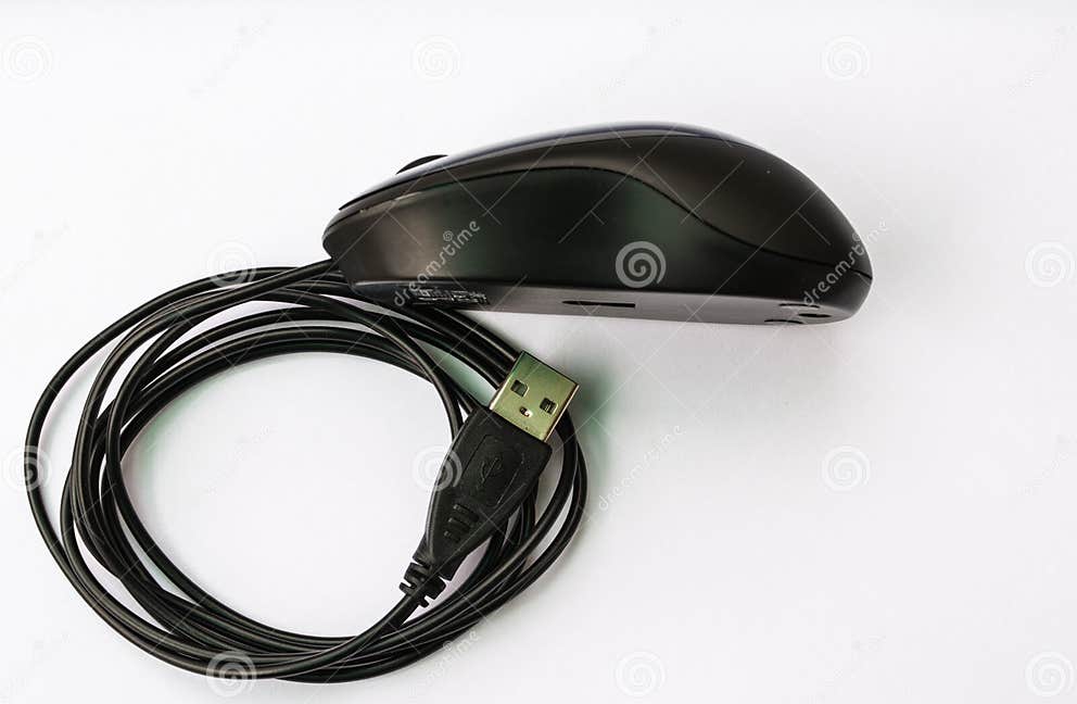 Usb Computer Mouse and Wire on White Background Stock Image - Image of ...