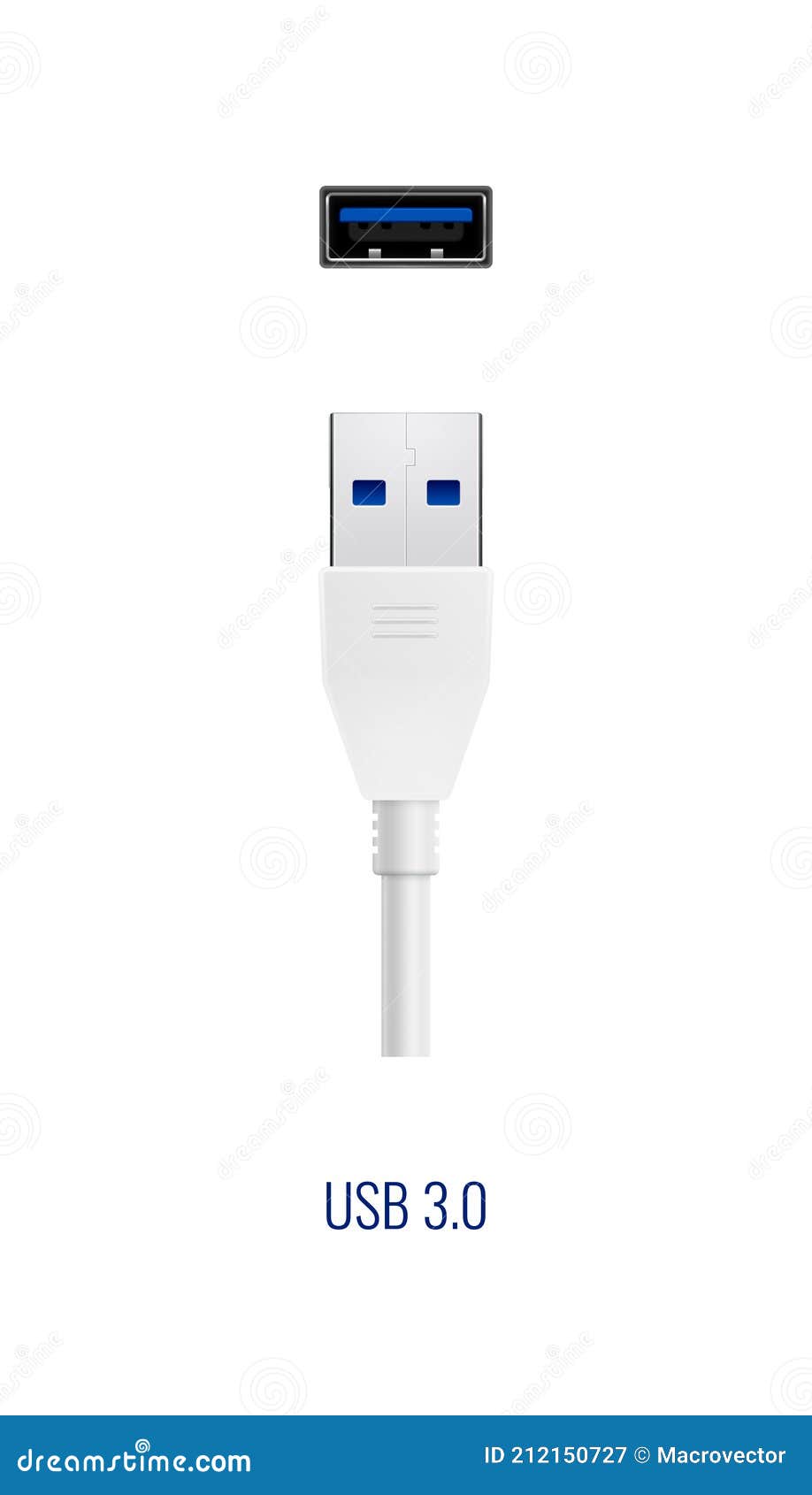 USB 3.0 Connection Composition Stock Vector - Illustration of ...