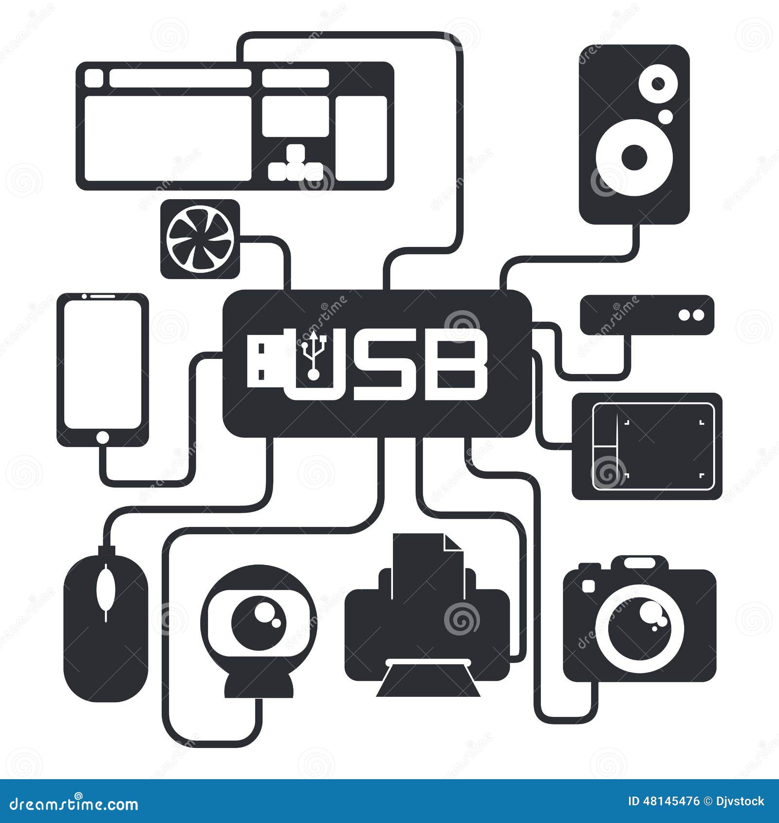 Usb Connection Design Vector Illustration Eps10 Graphic Stock Vector ...