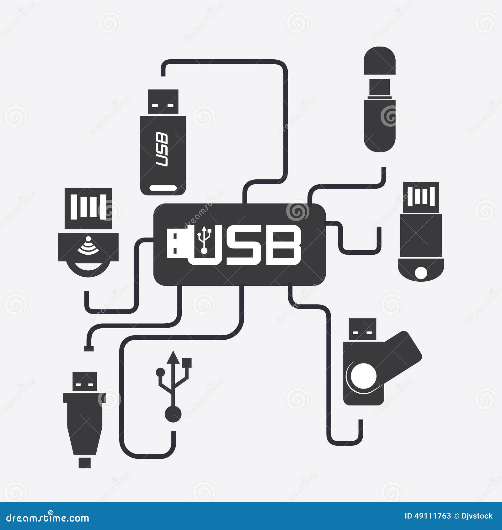 Usb connection stock vector. Illustration of infographic - 49111763