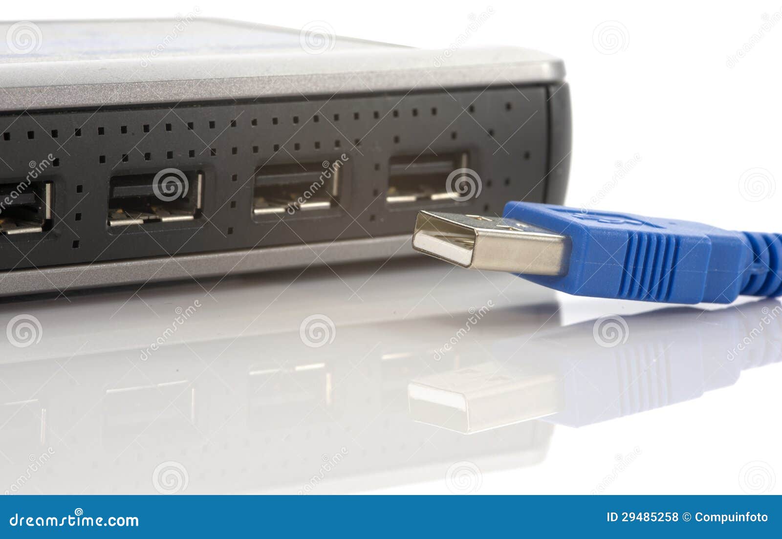 Usb connection with hub stock photo. Image of macro, flashdrive - 29485258