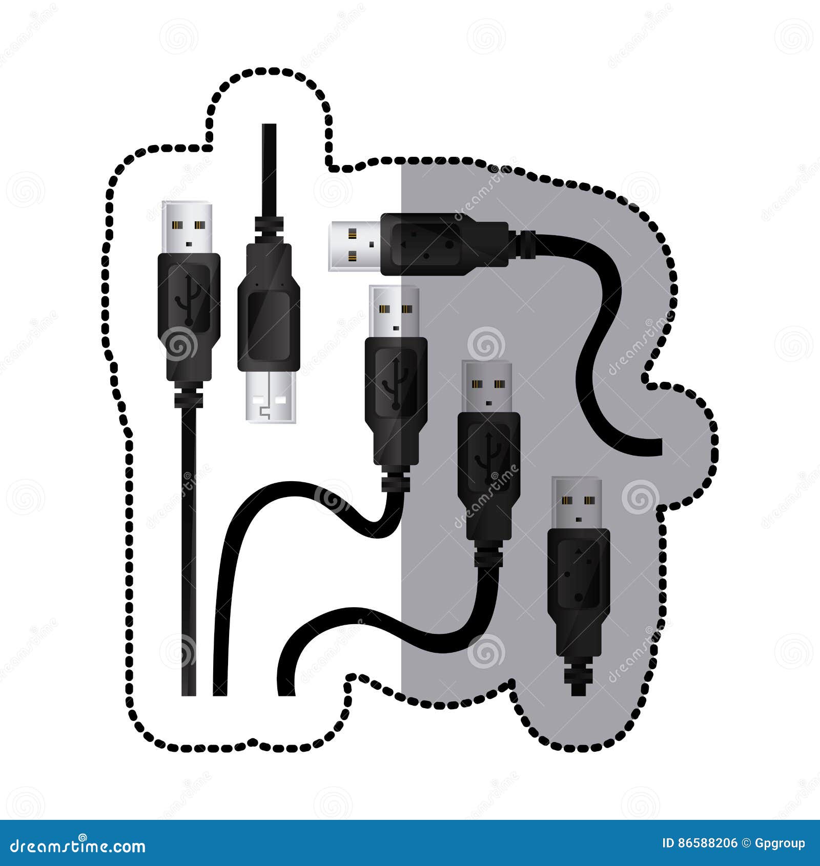 USB connection icon image stock illustration. Illustration of memory ...