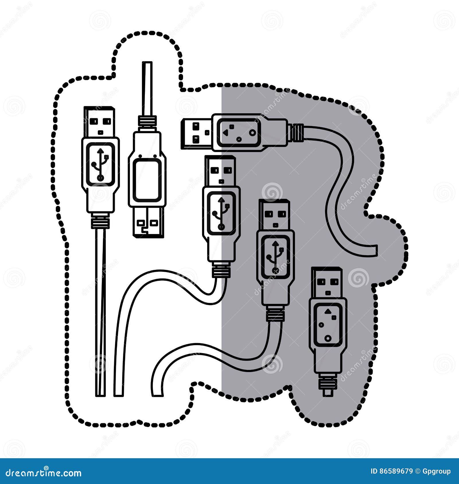 USB connection icon image stock illustration. Illustration of element ...