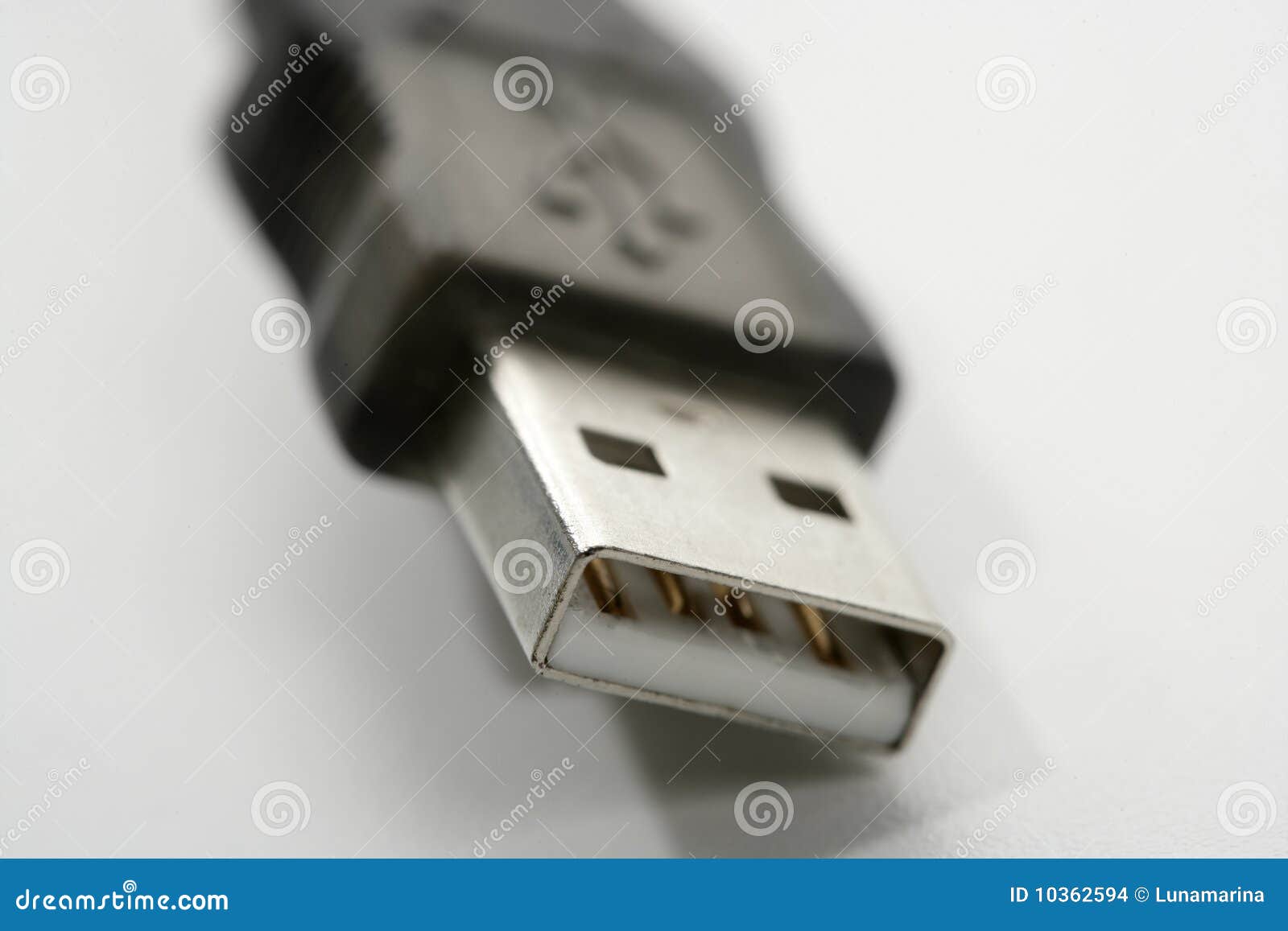 USB Connection Macro Closeup Over White Stock Photo - Image of metal ...