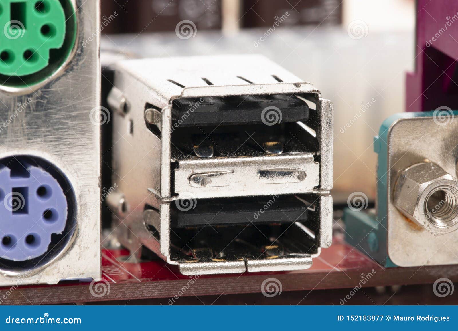 Usb connections detail stock image. Image of integrated - 152183877