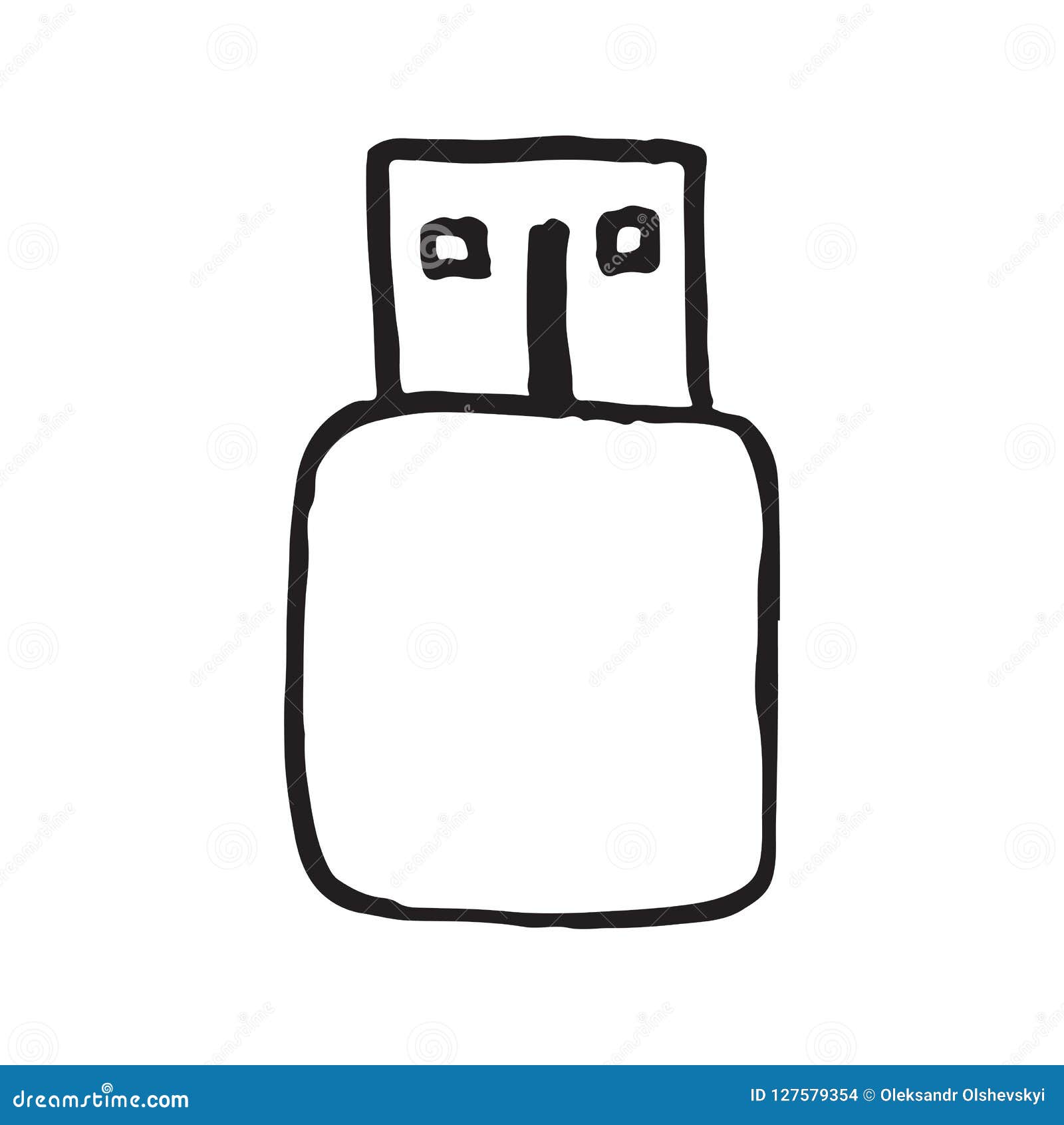 Usb Connector Doodle Icon Vector Illustration | CartoonDealer.com ...