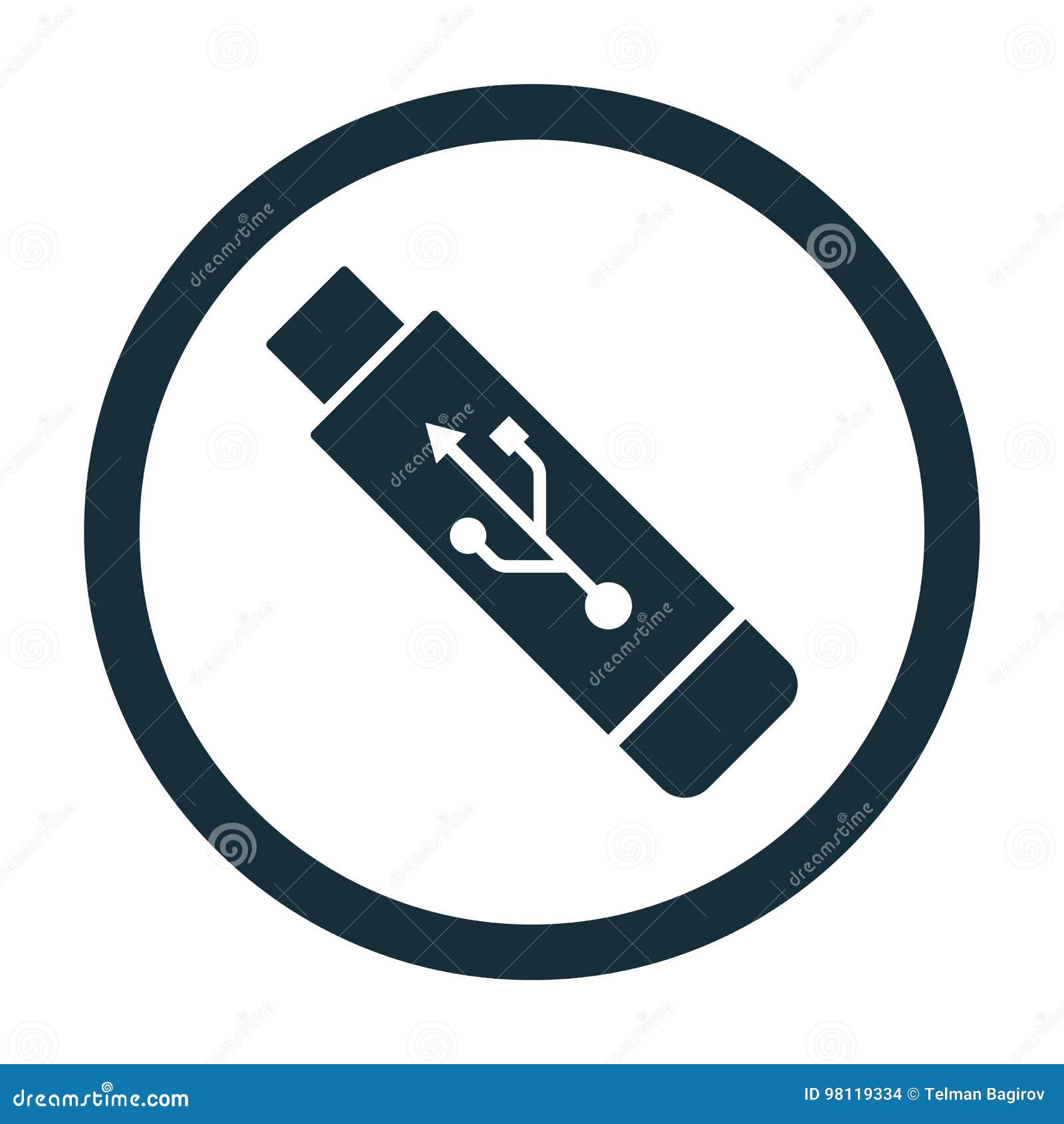 Usb Connector Icon in Circle Stock Illustration - Illustration of ...