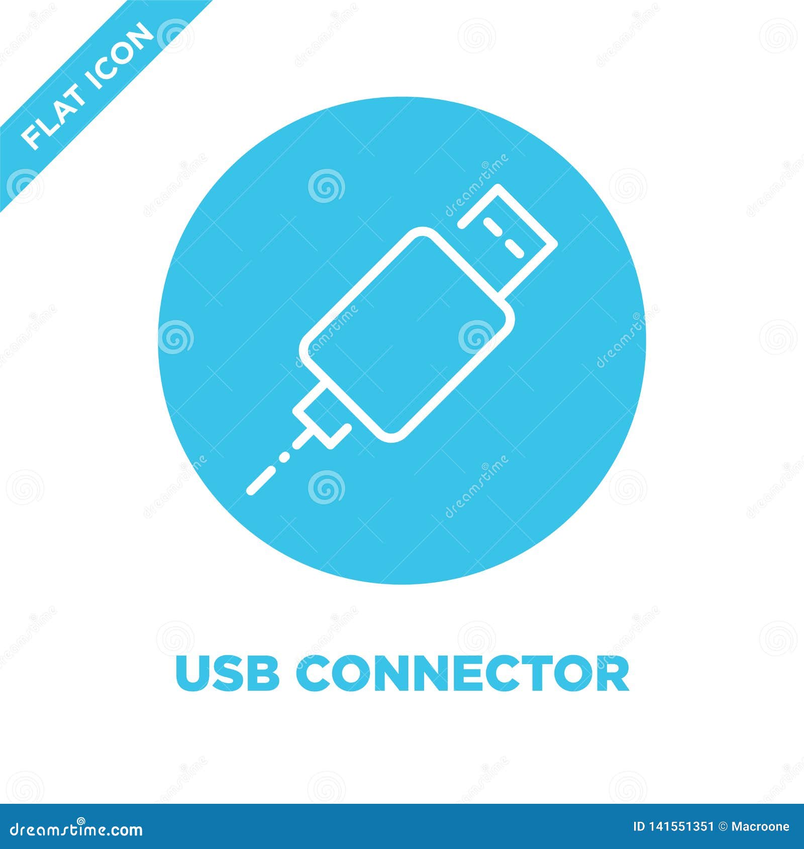 Usb Connector Icon Vector. Thin Line Usb Connector Outline Icon Vector ...