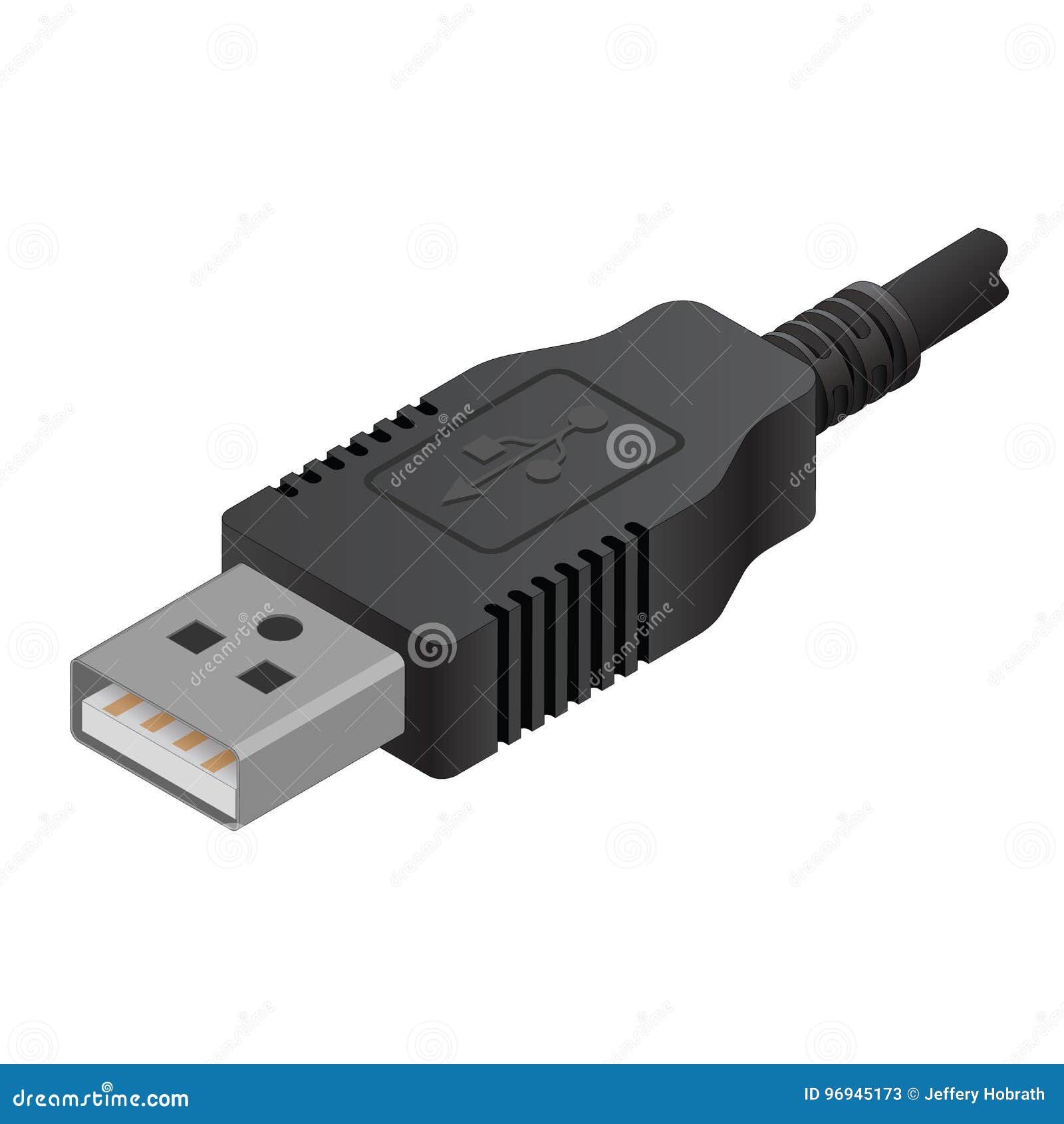USB Connector Illustration stock vector. Illustration of hardware ...