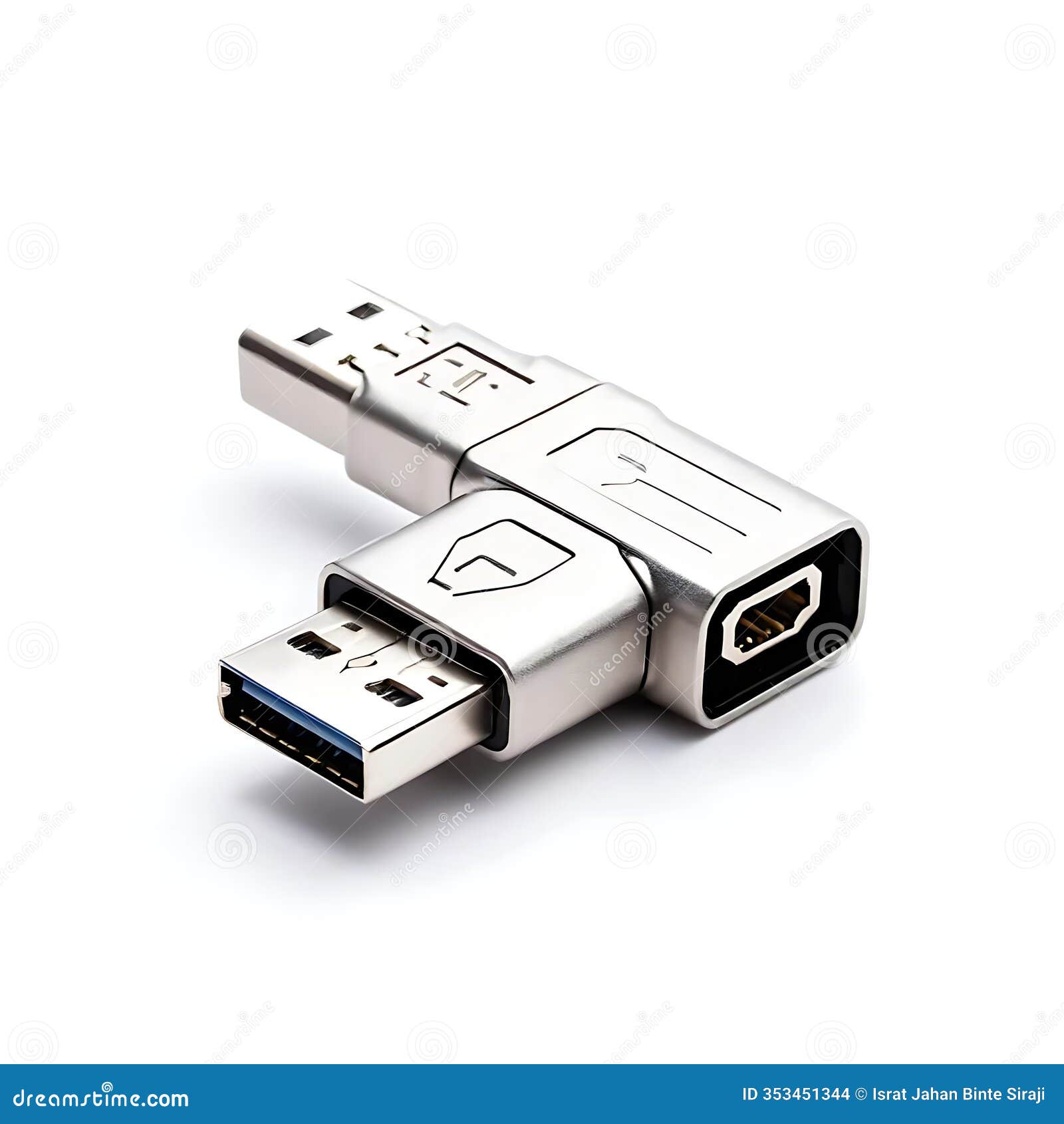 USB Connector Isolated on a White Background Stock Photo - Image of ...