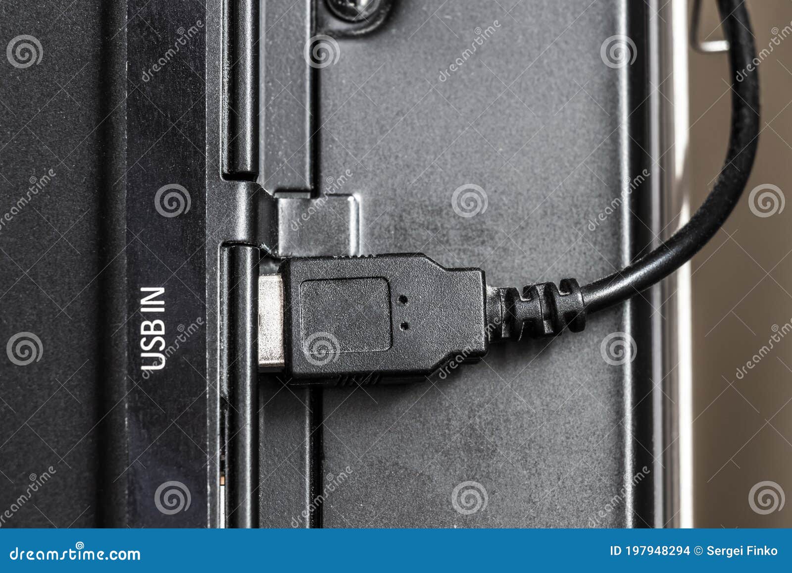 USB connector on the TV stock photo. Image of back, connection - 197948294