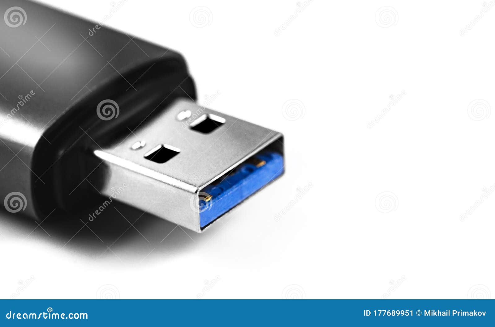 USB 3.0 Connector on a White Background Stock Image - Image of data ...