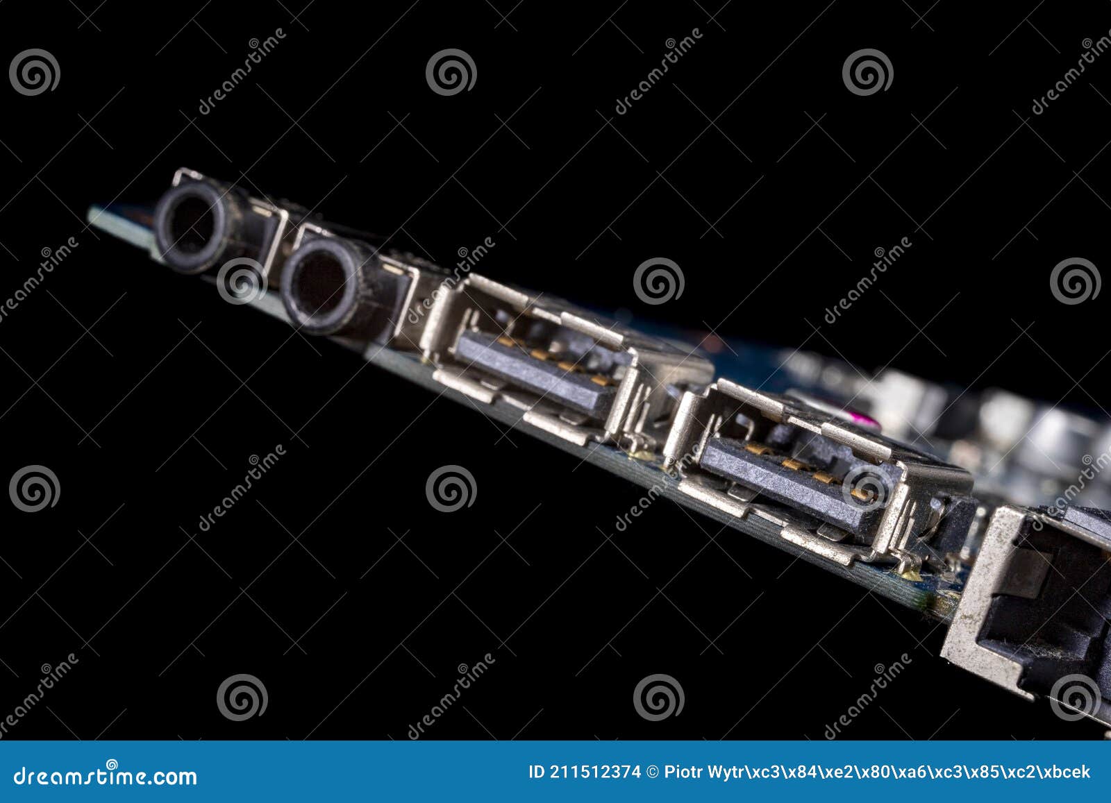 USB Connectors on the Motherboard of a Personal Computer. Accessories ...