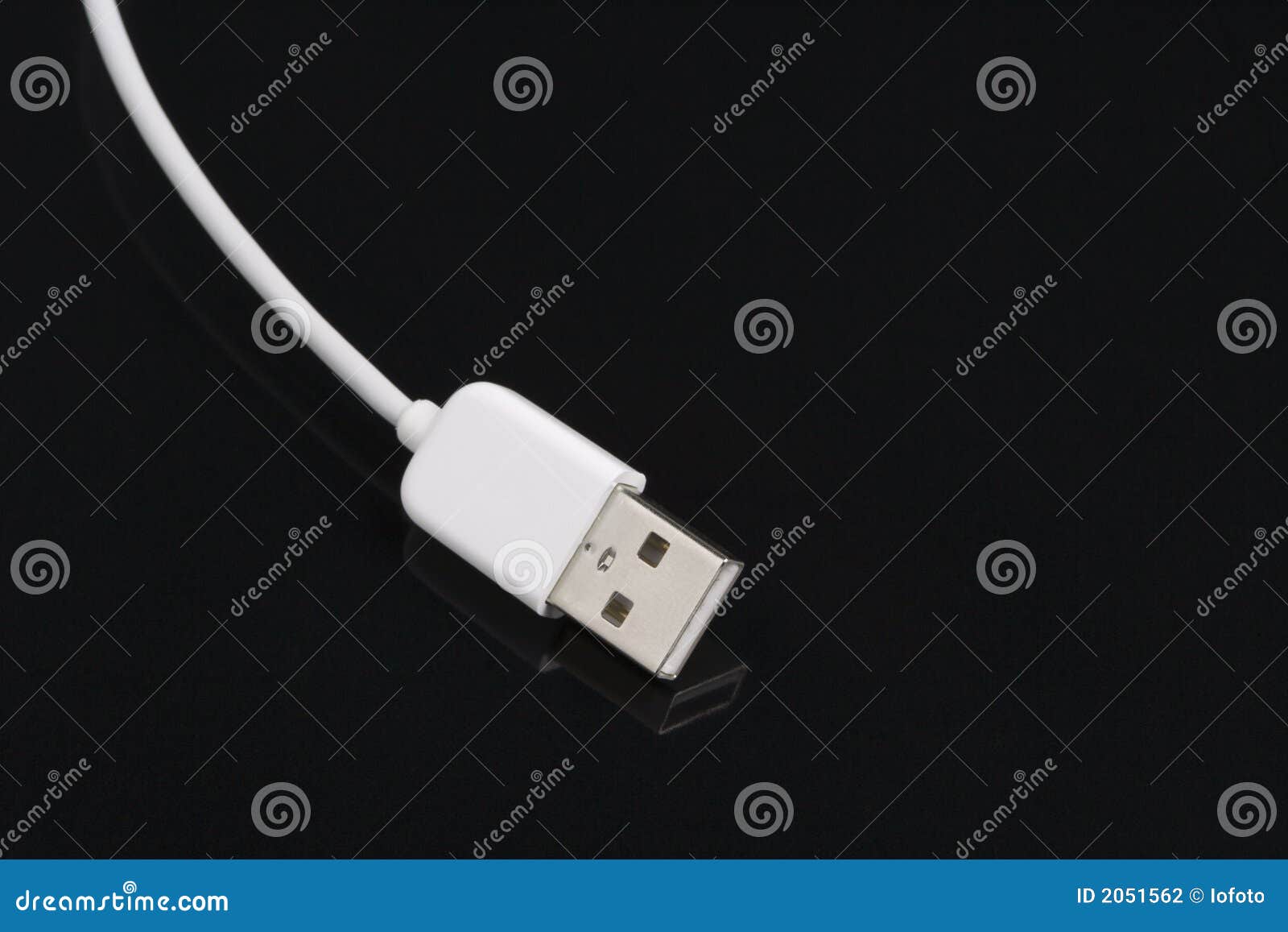 USB cord stock photo. Image of black, single, studio, wire - 2051562