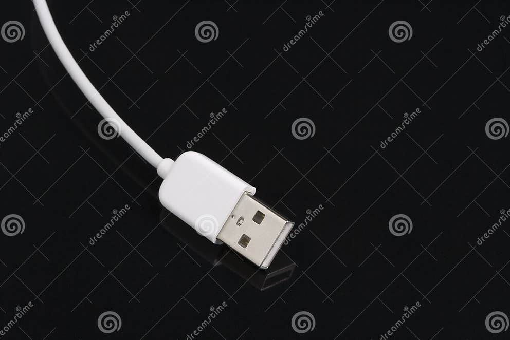 USB cord stock photo. Image of black, single, studio, wire - 2051562
