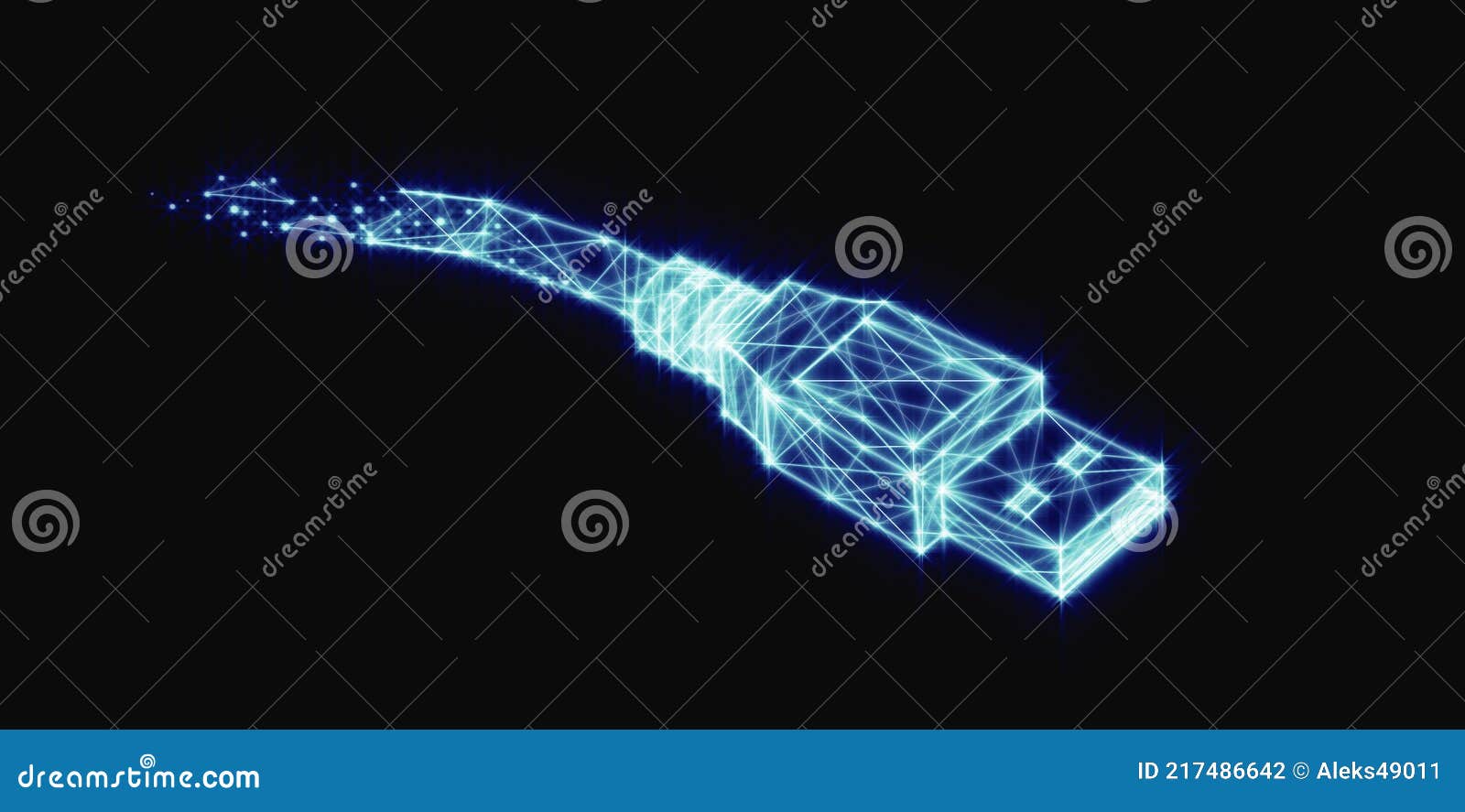 USB Data Cable One Line Drawing .Technological Concept .Computer Wire ...