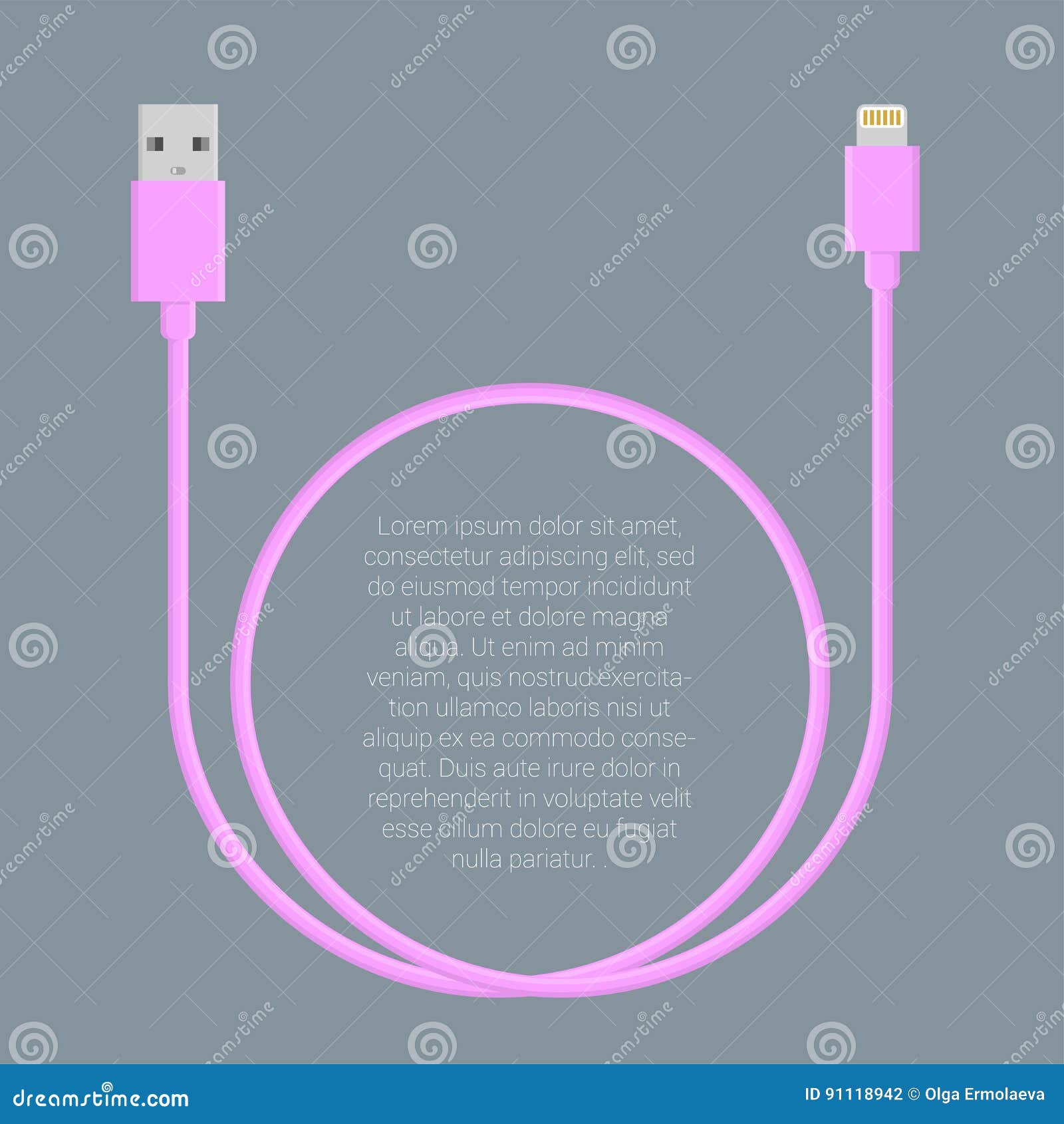Usb data cable template stock vector. Illustration of device - 91118942