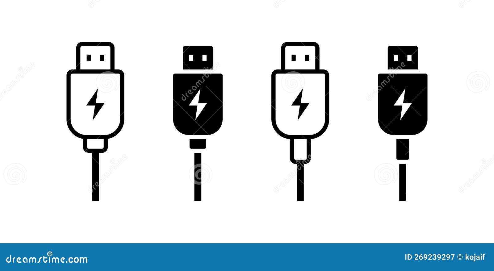 Usb Data Cable Vector Icon Set. Usb Disk Simbol Stock Vector ...