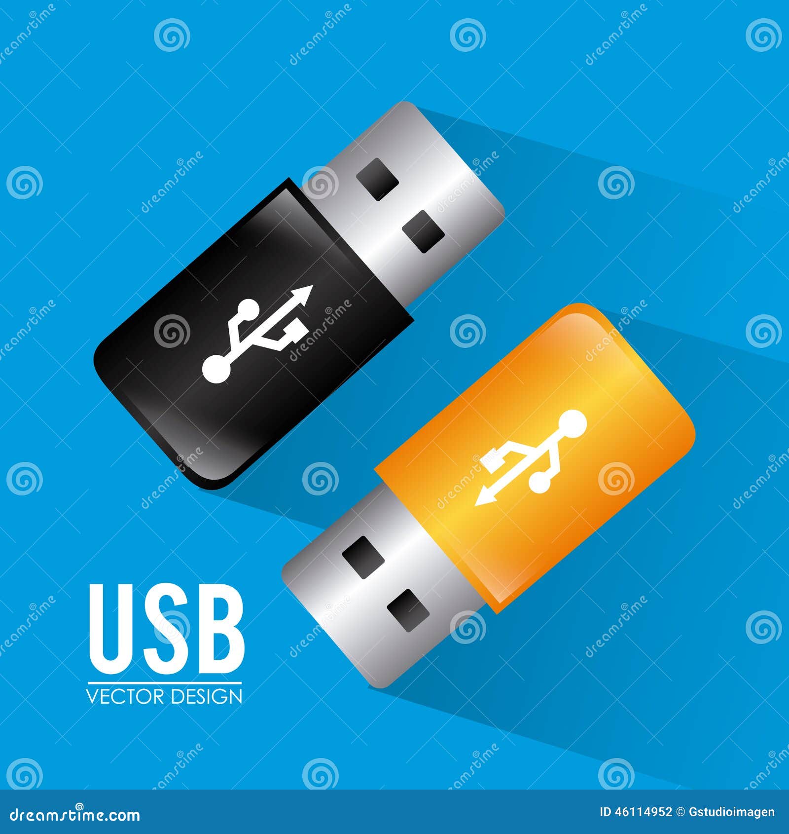 USB design stock vector. Illustration of transfer, computer - 46114952