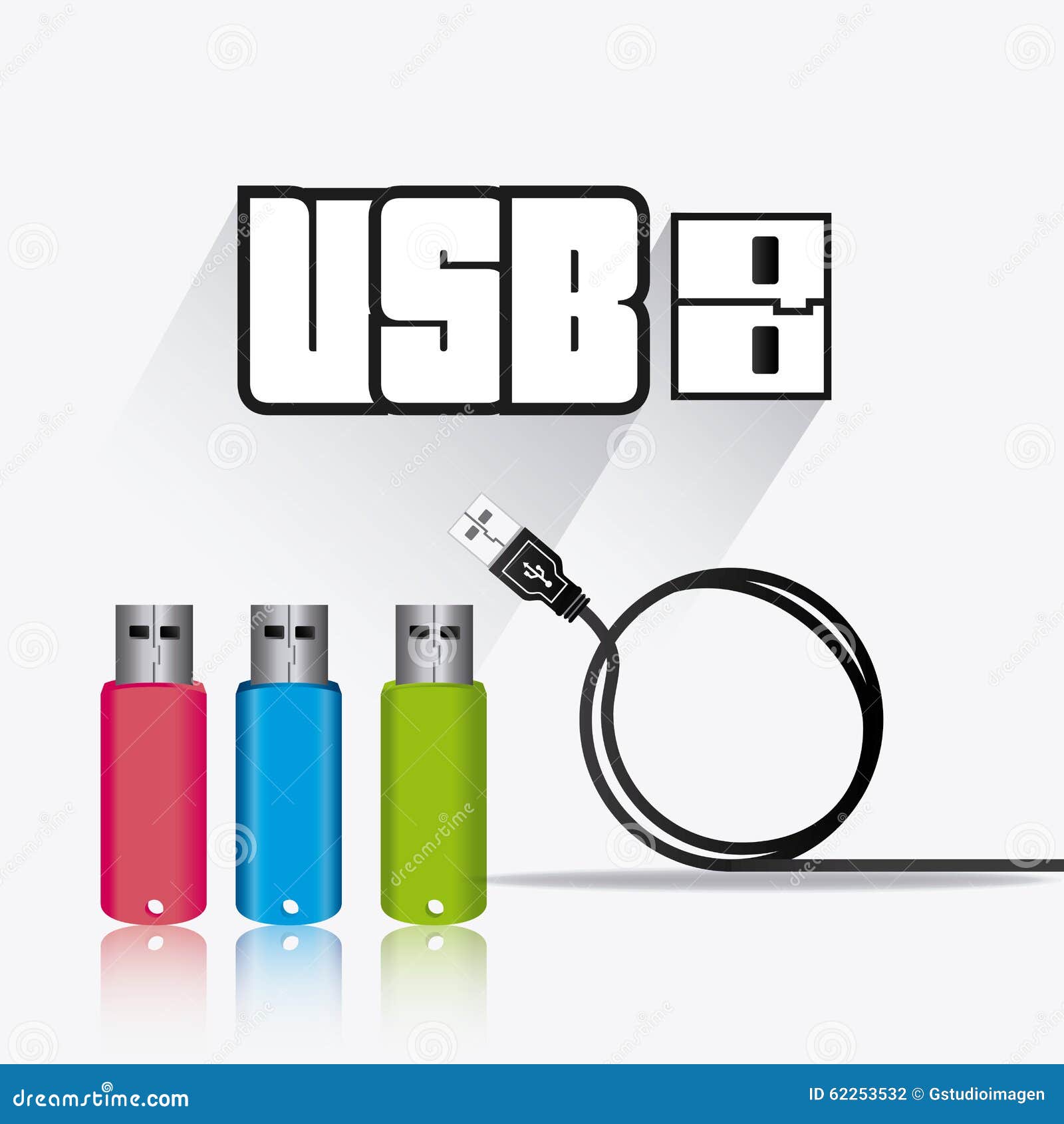 USB design. stock illustration. Illustration of device - 62253532