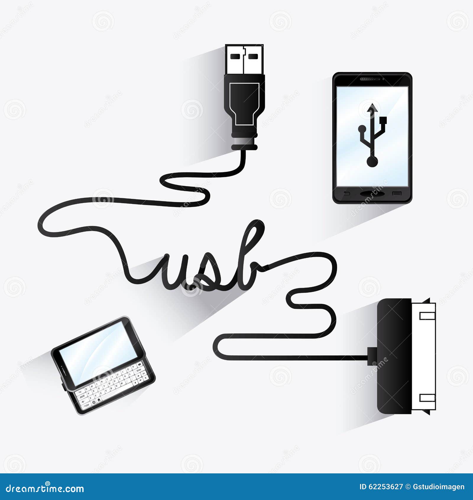 USB design. stock illustration. Illustration of storage - 62253627