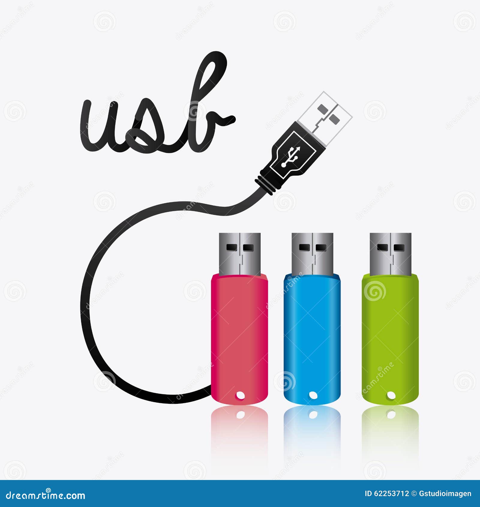 USB design. stock illustration. Illustration of cable - 62253712