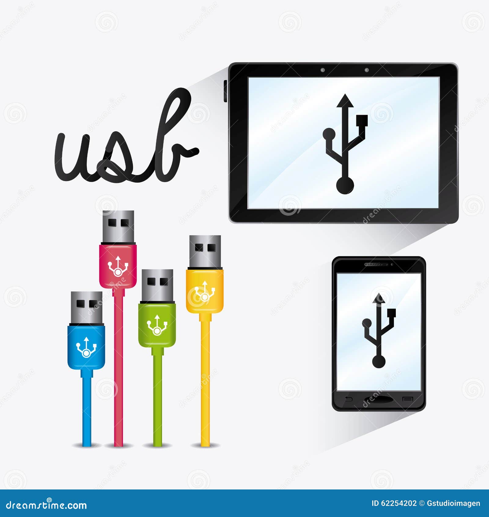 USB design. stock illustration. Illustration of devices - 62254202