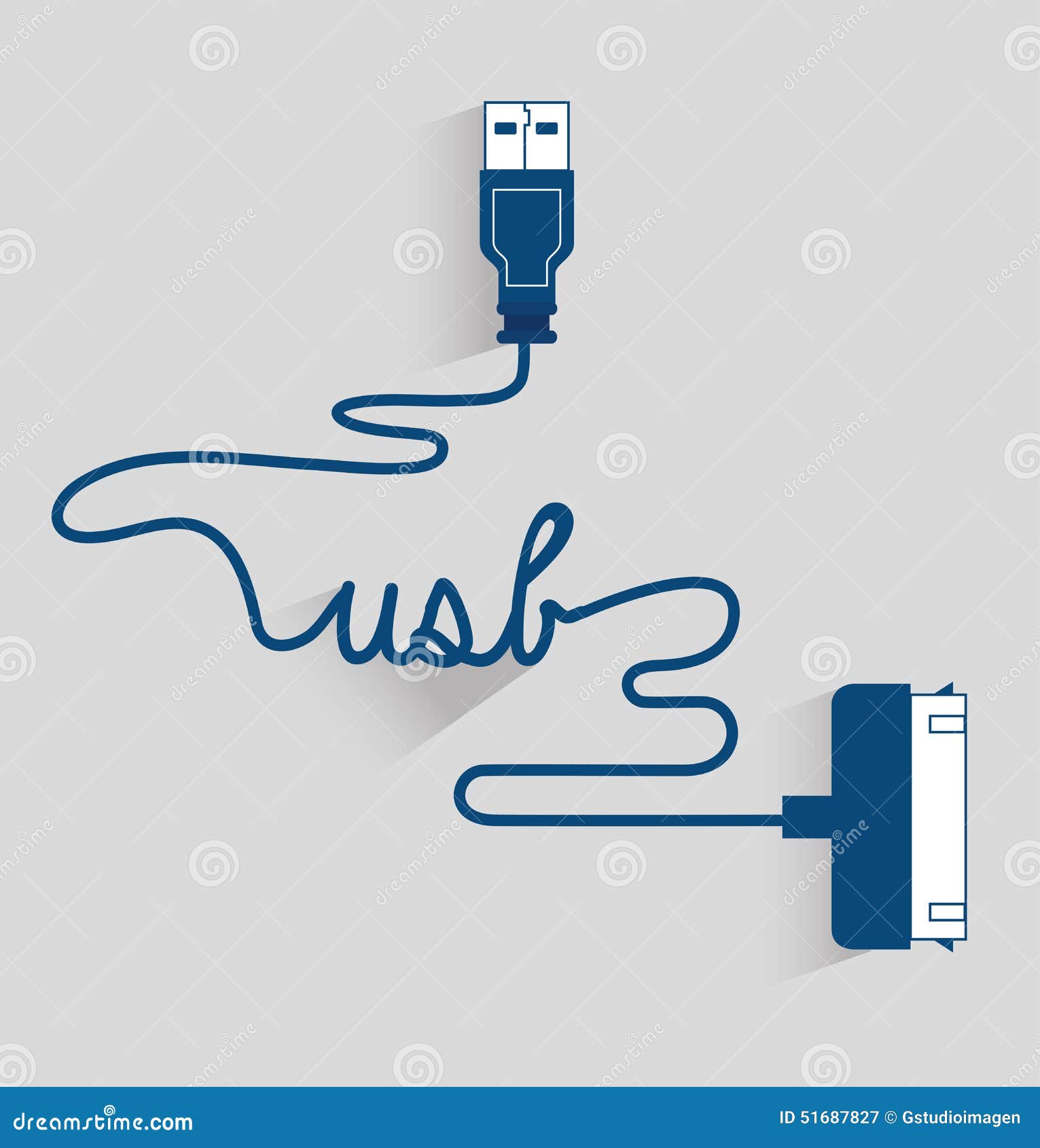 USB Design, Vector Illustration. Stock Vector - Illustration of cable ...