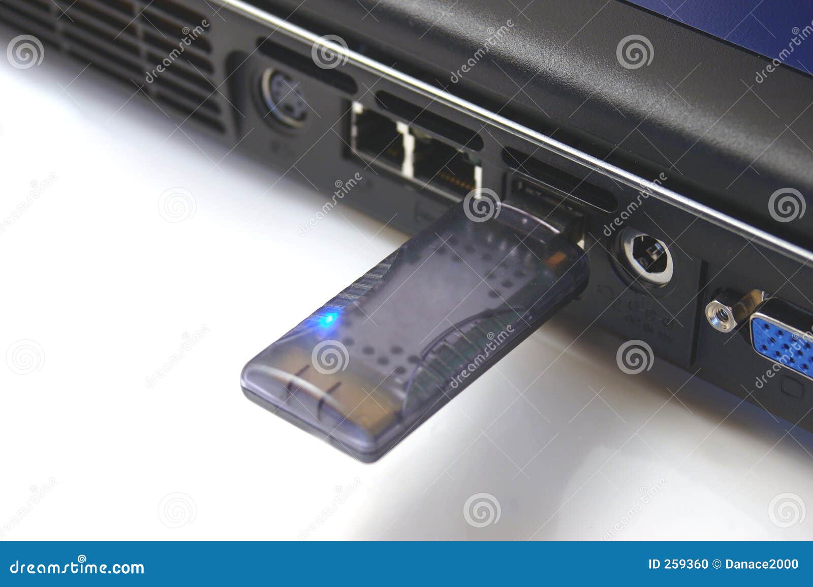 Usb Dongle Connected To Laptop Stock Photo - Image of connectivity ...