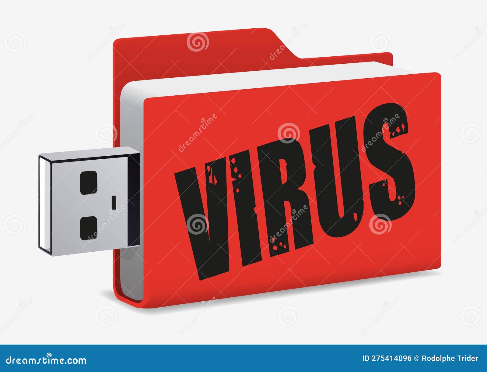 A USB Key Containing a Computer Virus Stock Illustration - Illustration ...