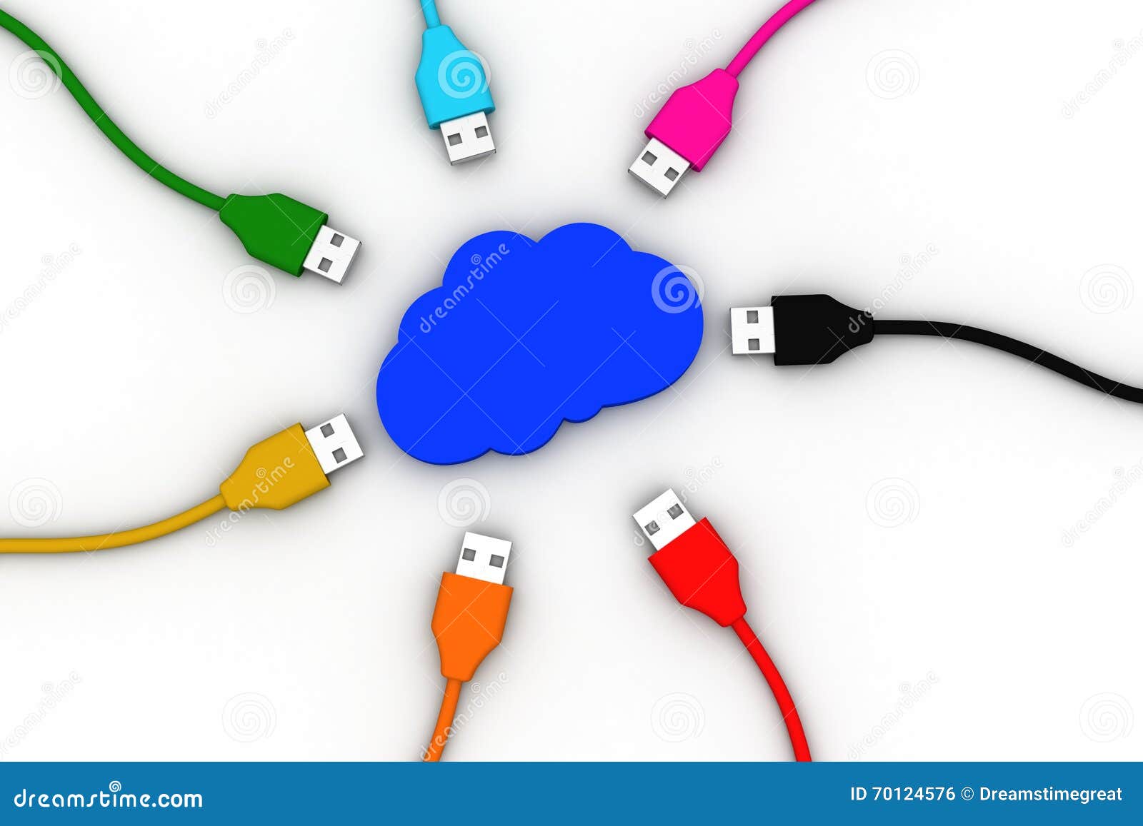 Usb drive with cloud stock illustration. Illustration of connection ...
