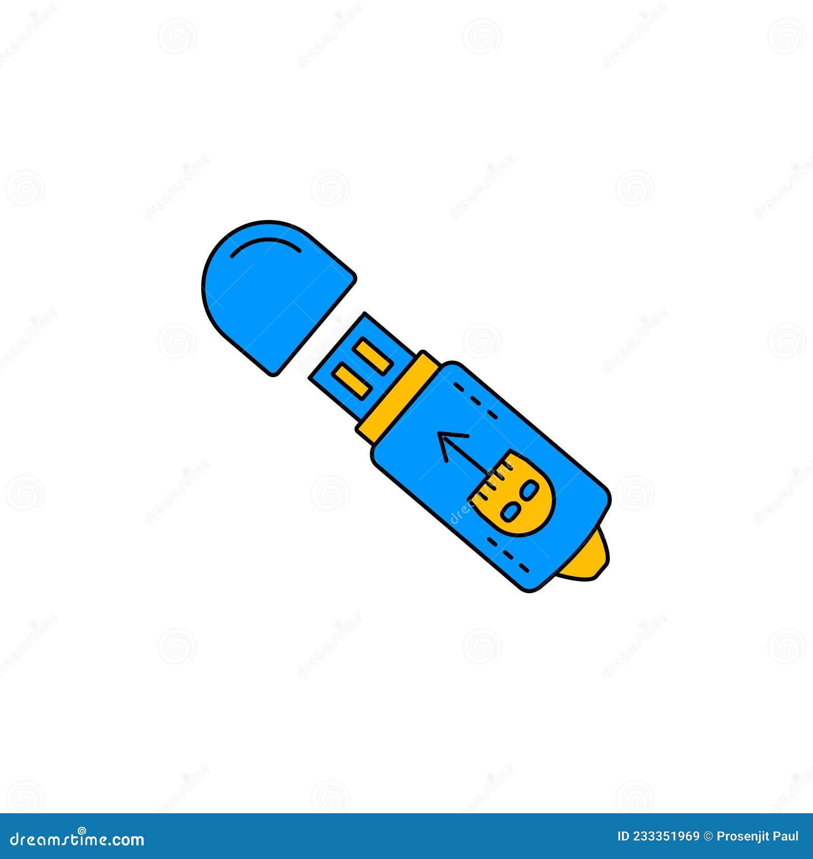 USB Drive Cyber Attack Icon Vector Stock Vector - Illustration of ...