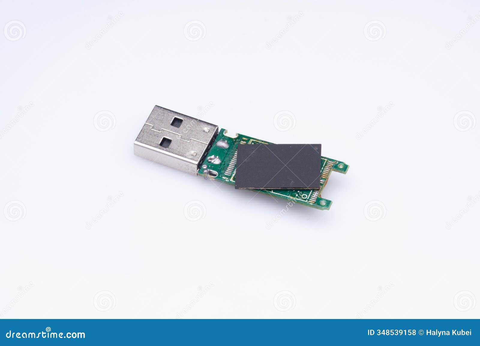 USB Drive with Exposed Circuit Board and Components Stock Photo - Image ...