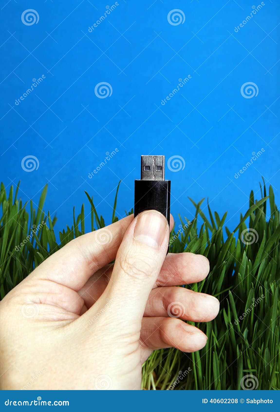 USB drive in a Hand stock photo. Image of green, hand - 40602208
