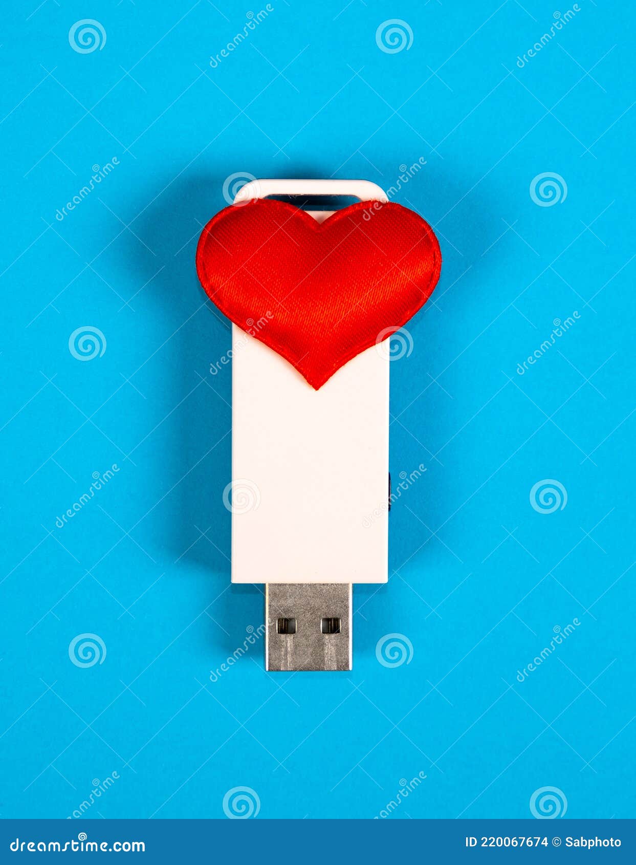 USB Drive with a Heart stock photo. Image of object - 220067674