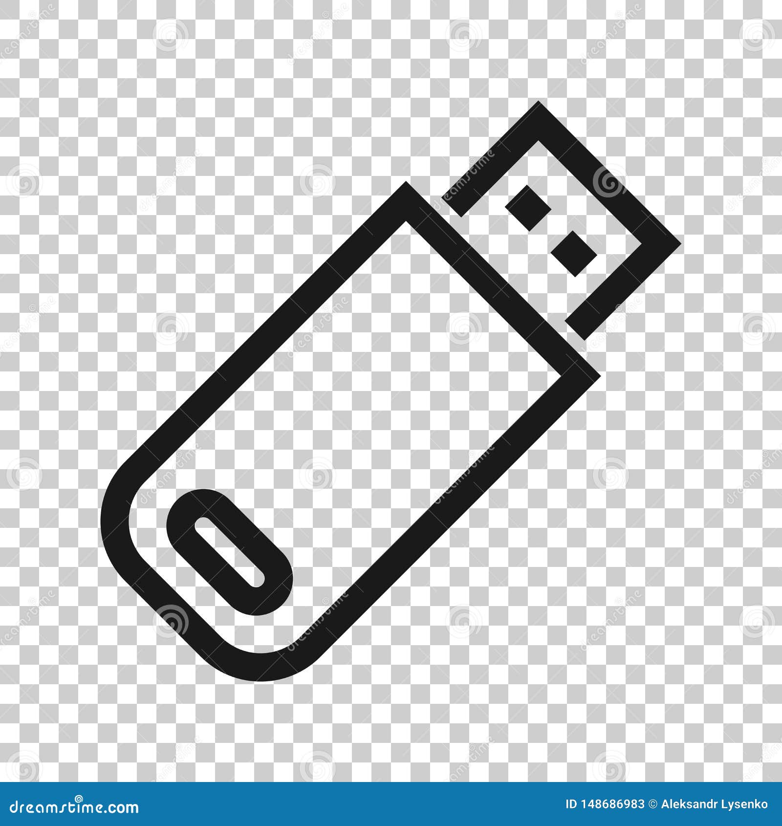 Usb Drive Icon in Transparent Style. Flash Disk Vector Illustration on ...