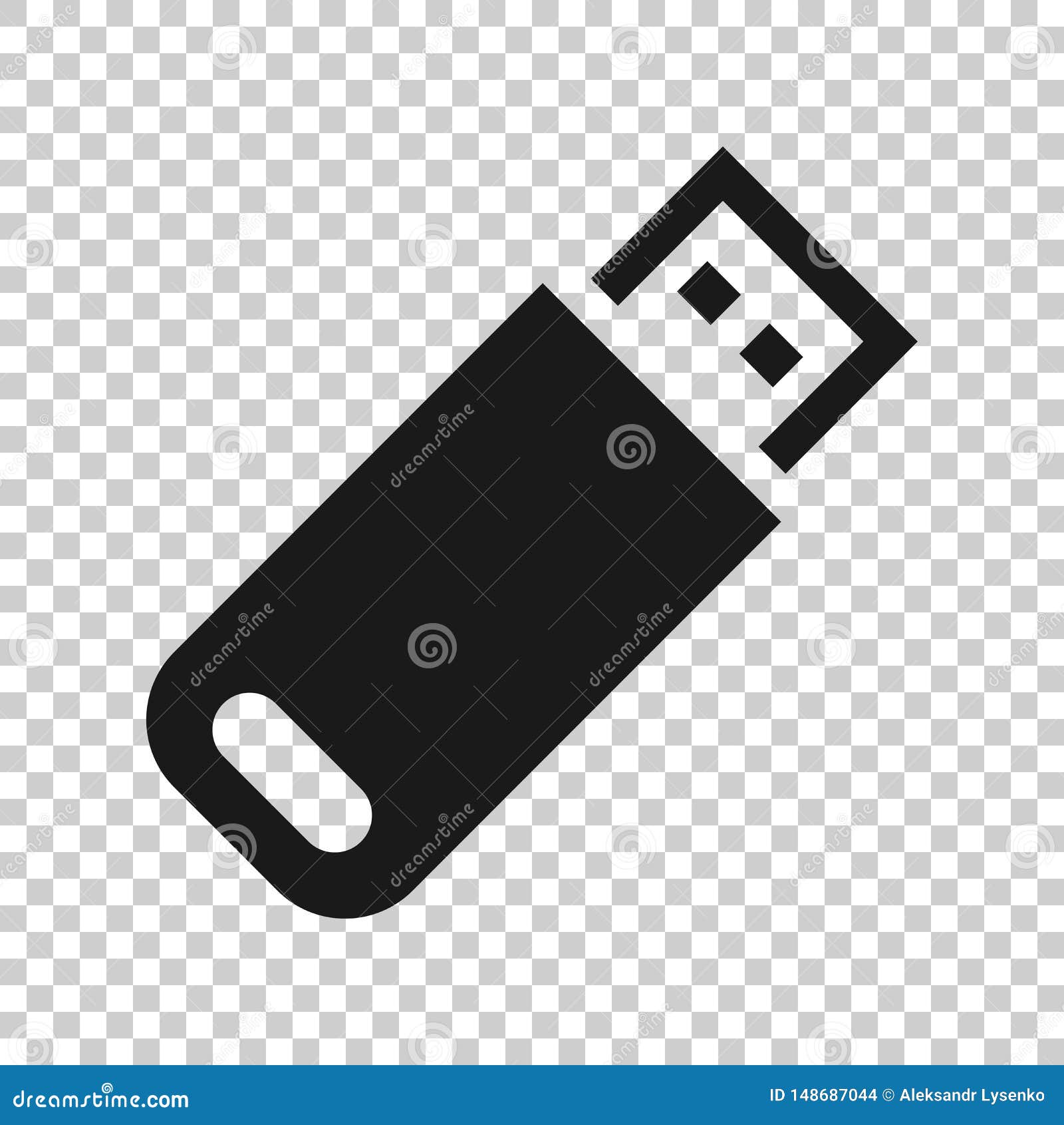 Usb Drive Icon in Transparent Style. Flash Disk Vector Illustration on ...