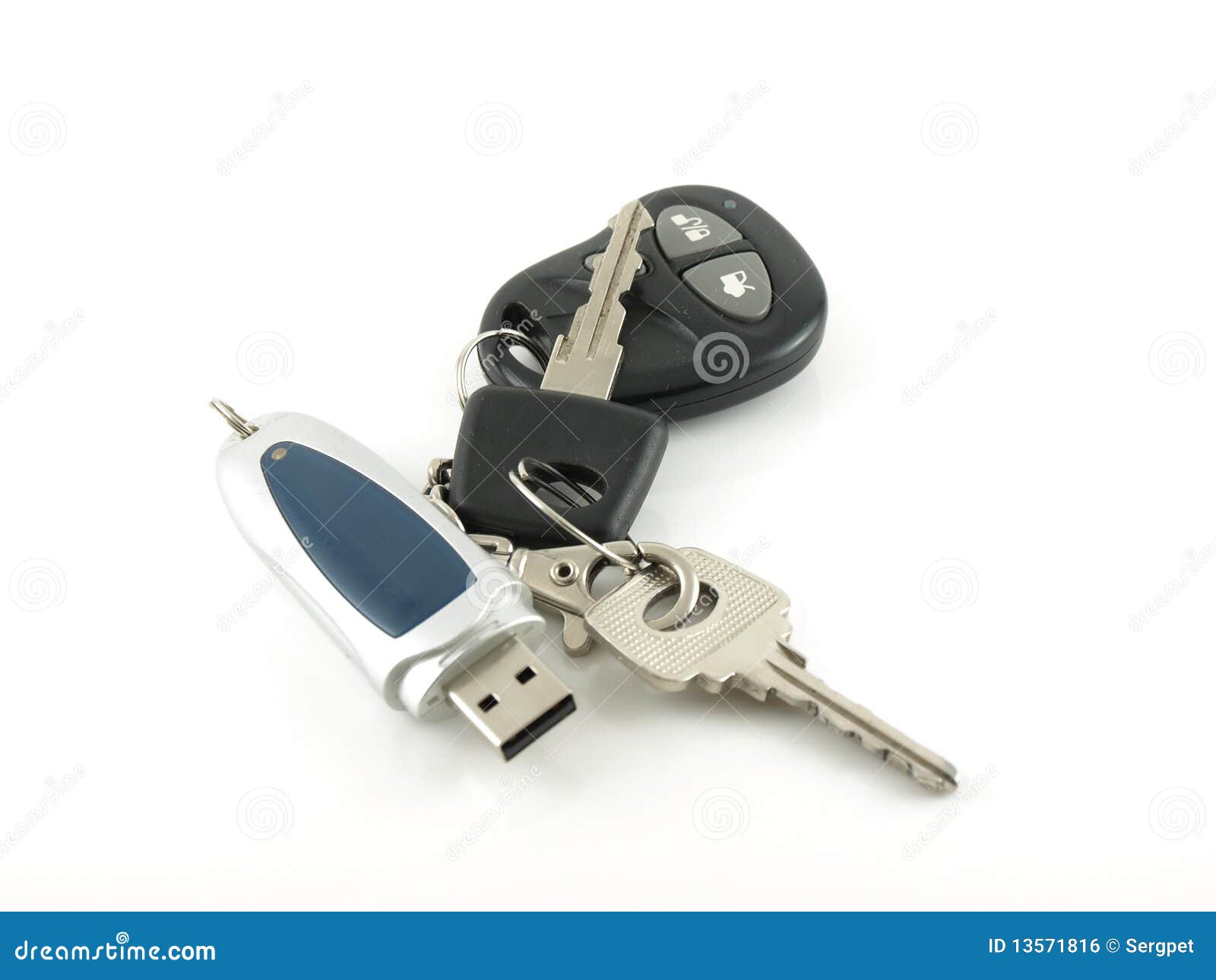USB drive and key from car stock photo. Image of unlocking - 13571816