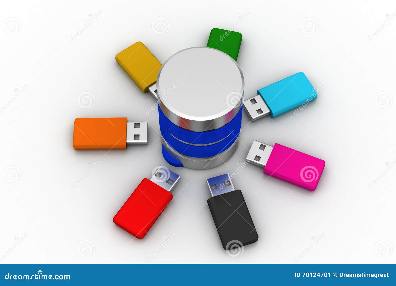 Usb drive with server stock illustration. Illustration of read - 70124701