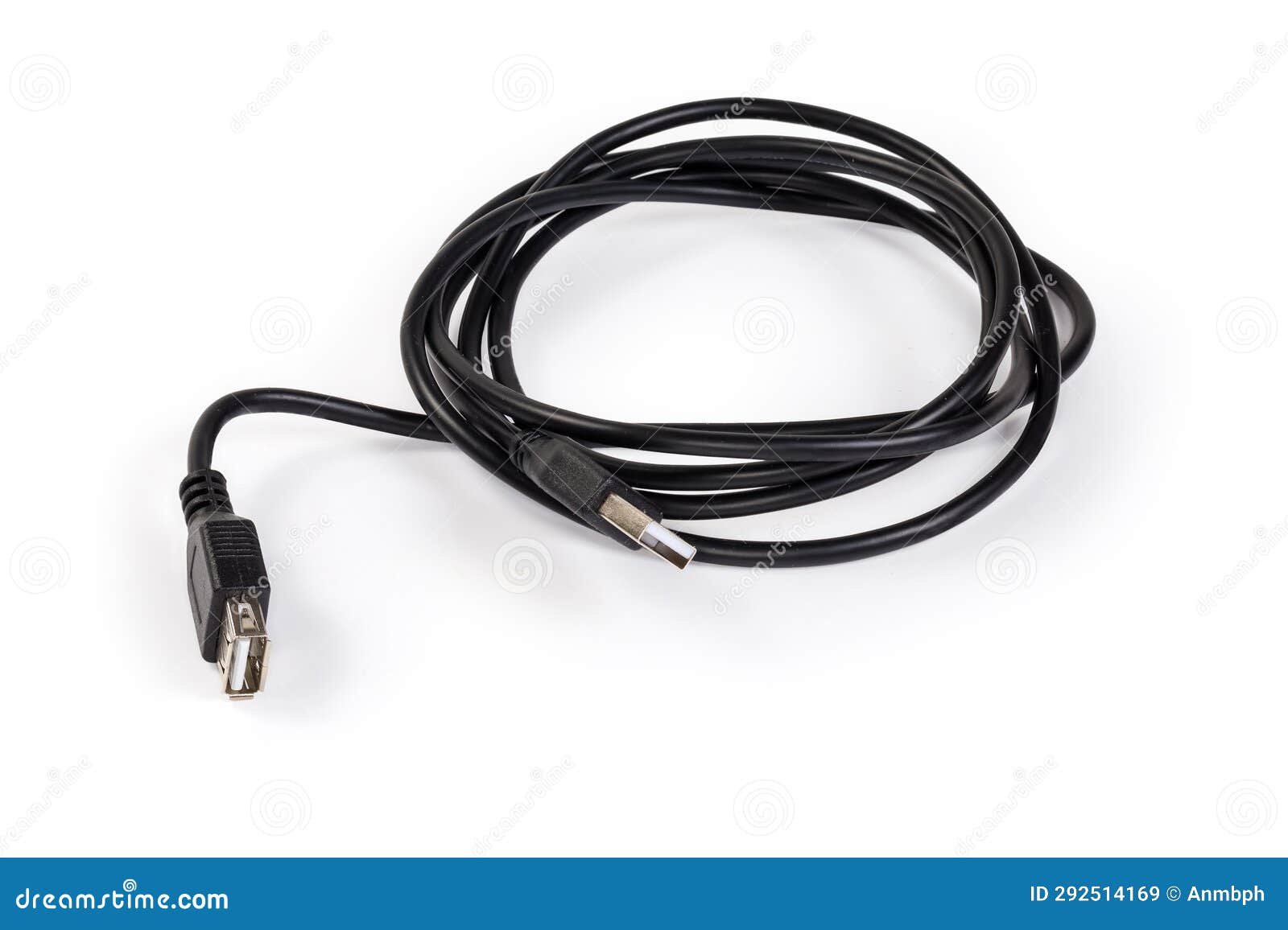 USB Extension Cable with Plug and Receptacle of Standard-a Stock Image ...