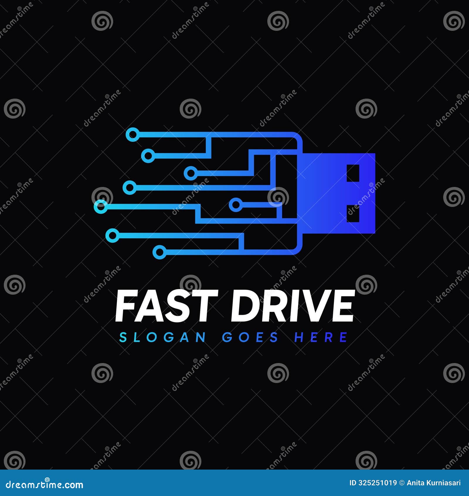 Usb Fast Drive Logo Design. Tech Symbol Icon Logo Vector Illustration ...