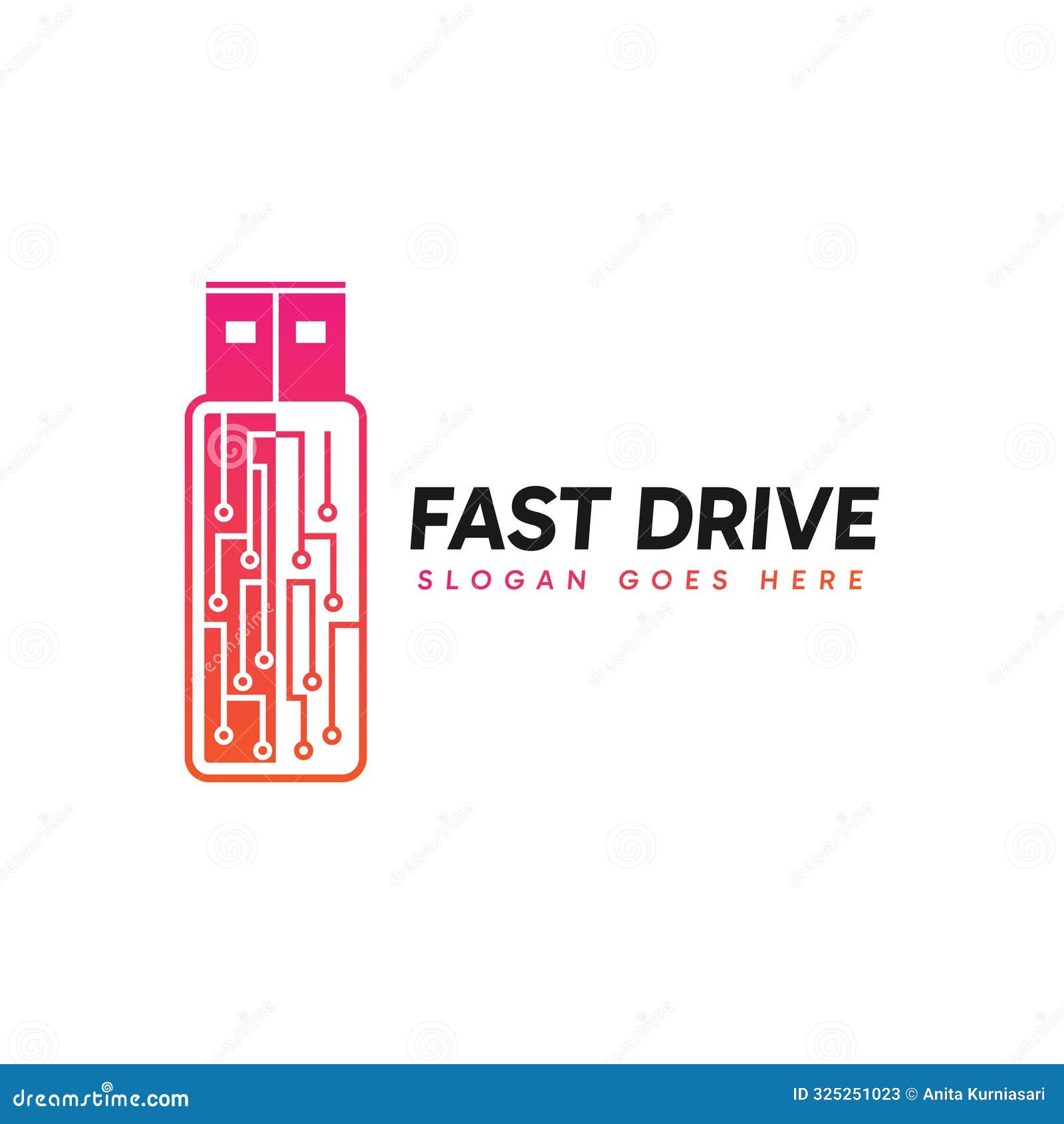Usb Fast Drive Logo Design. Tech Symbol Icon Logo Vector Illustration ...