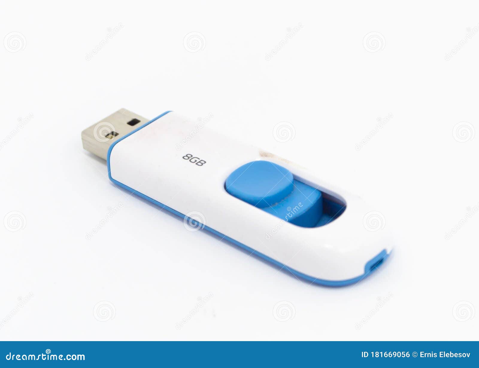 A Usb Flash Card on a White Background Stock Photo - Image of blue ...
